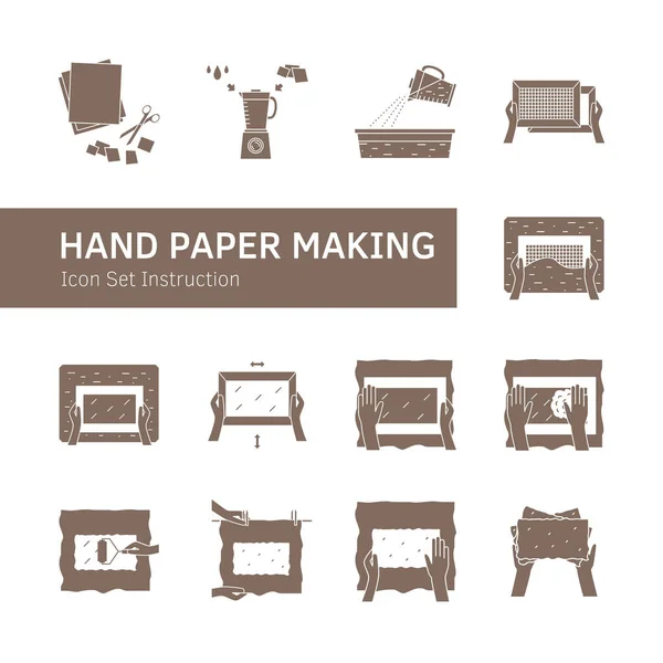 Hand paper making process icon set vector Stock Vector Image by ©l ...