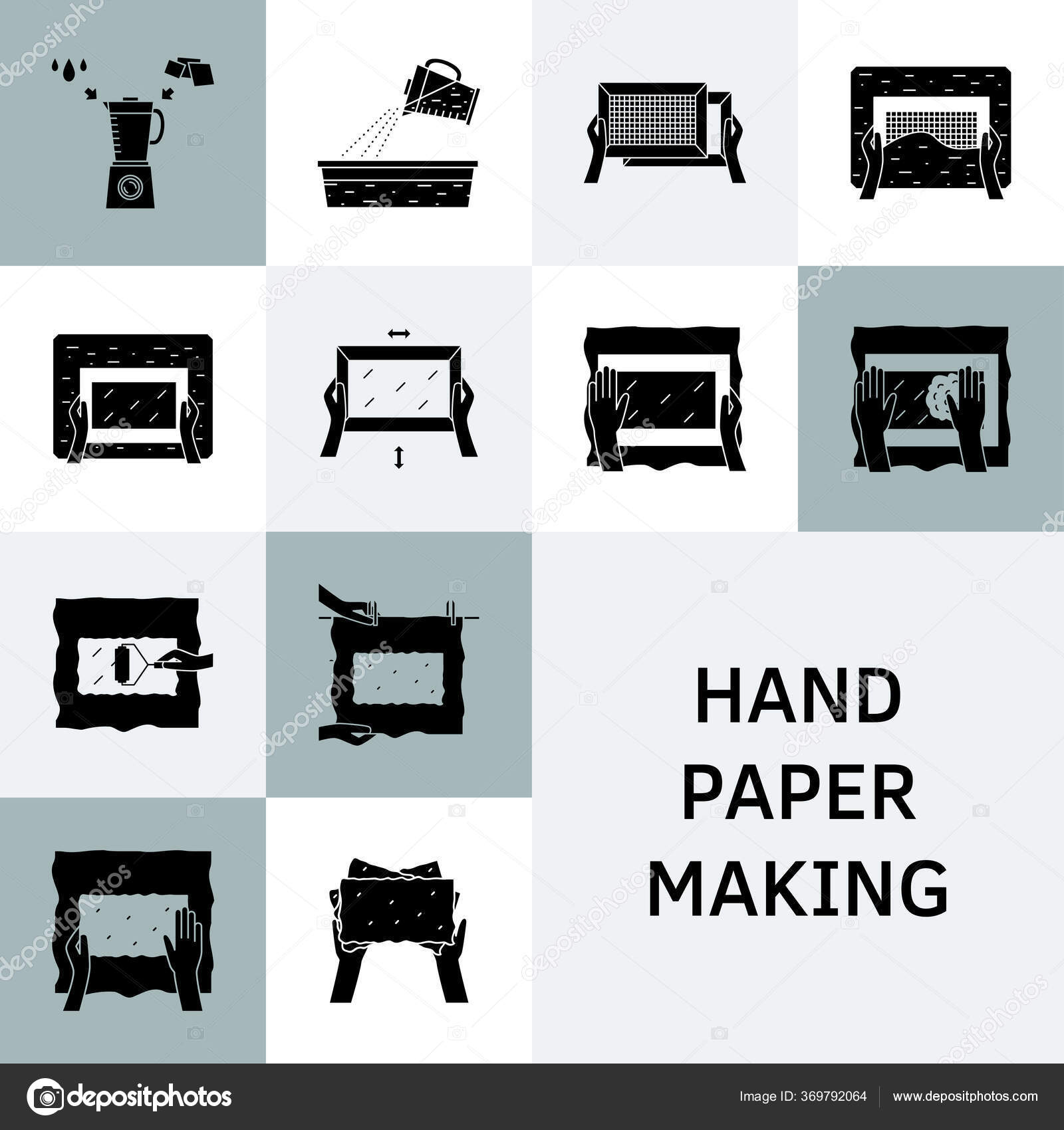 Hand paper making process icon set vector Stock Vector Image by ©l ...
