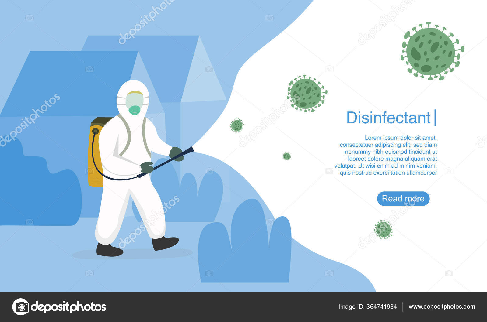 Disinfectant Landing Page Banner Template Stock Vector Image by ©wibyy ...