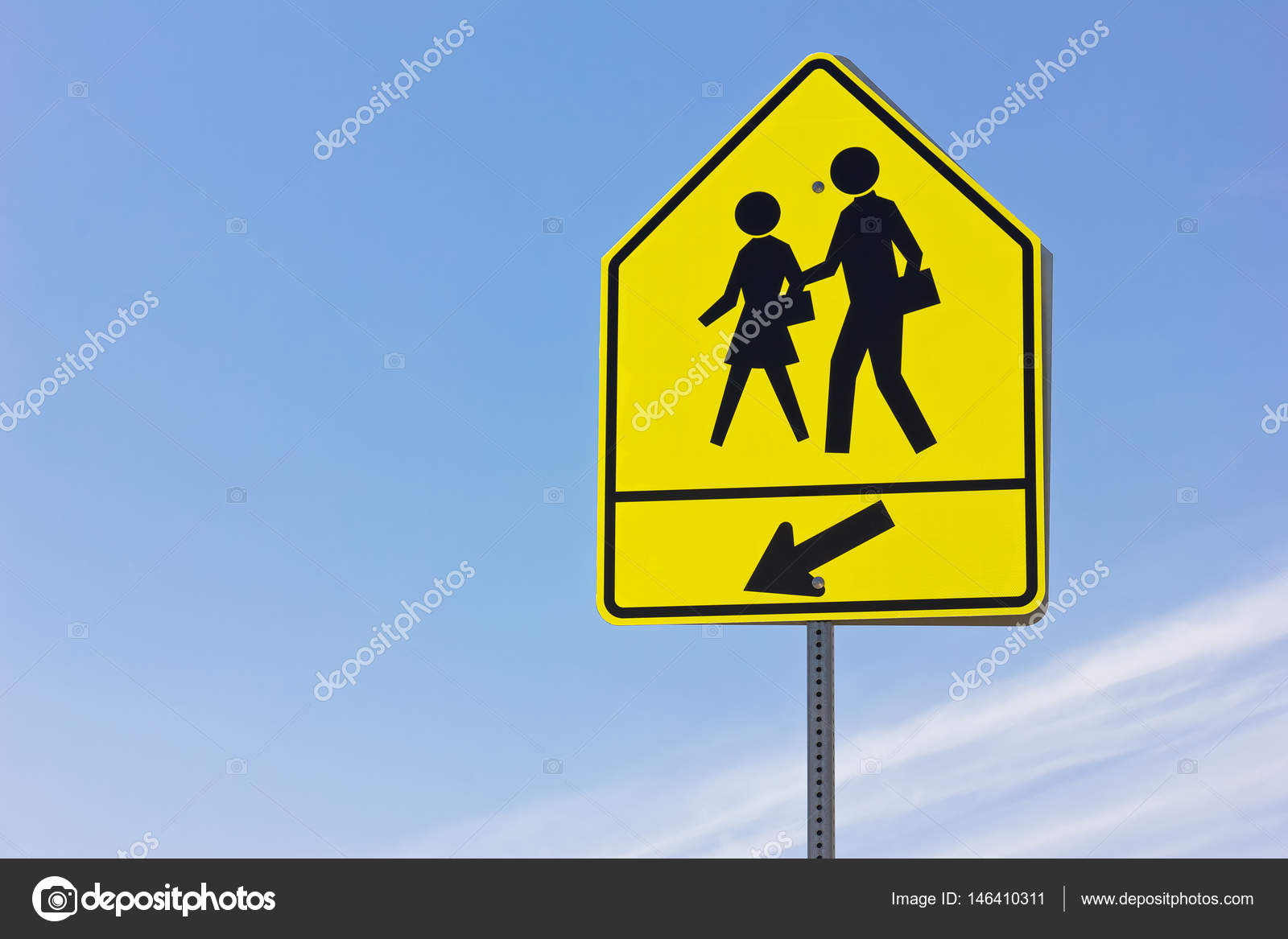 Pedestrian Crosswalk Sign With Arrow