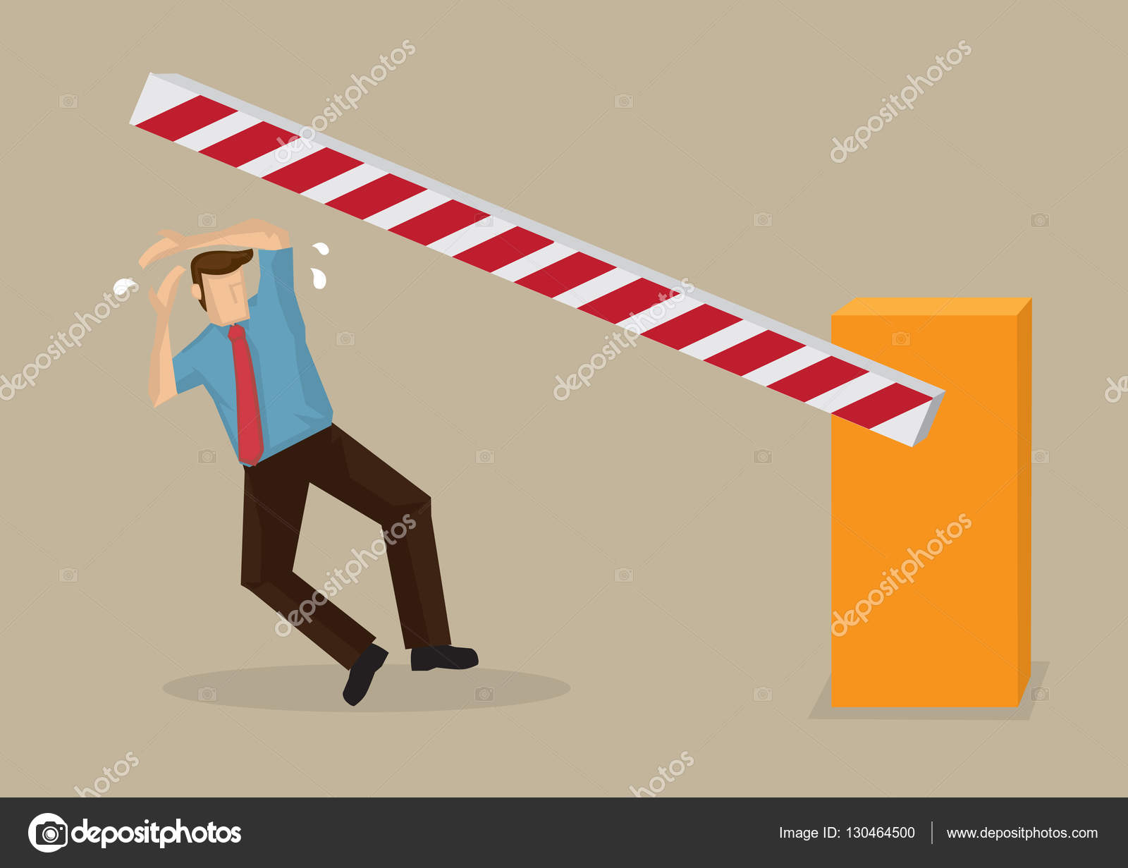 Automatic Boom Barrier Accident Cartoon Vector Illustration Stock ...