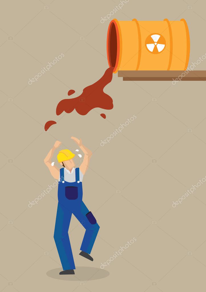 Radioactive Spill Industrial Workplace Hazards Vector Illustrati Stock ...