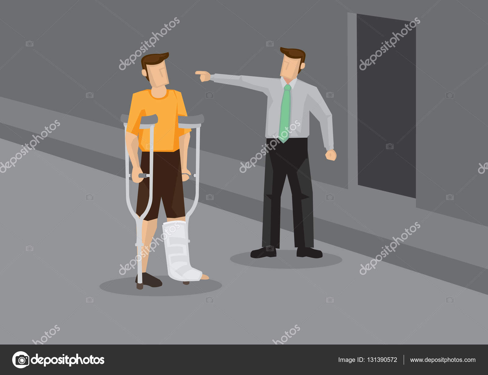 Discrimination Against Injured Employee Conceptual Vector Illust Stock ...