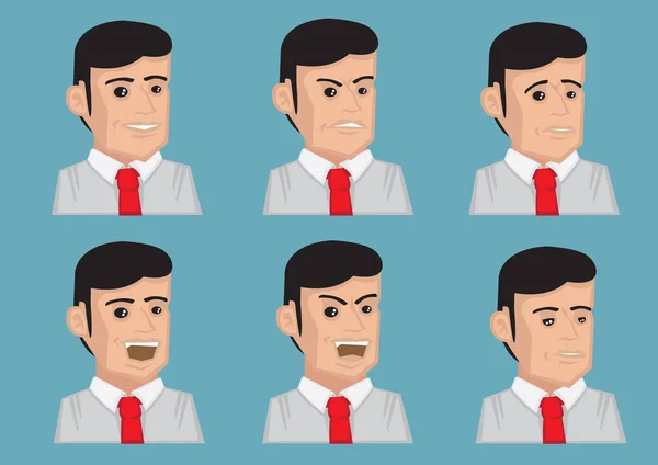 Set of different expressions of the same middle aged businessman with ...