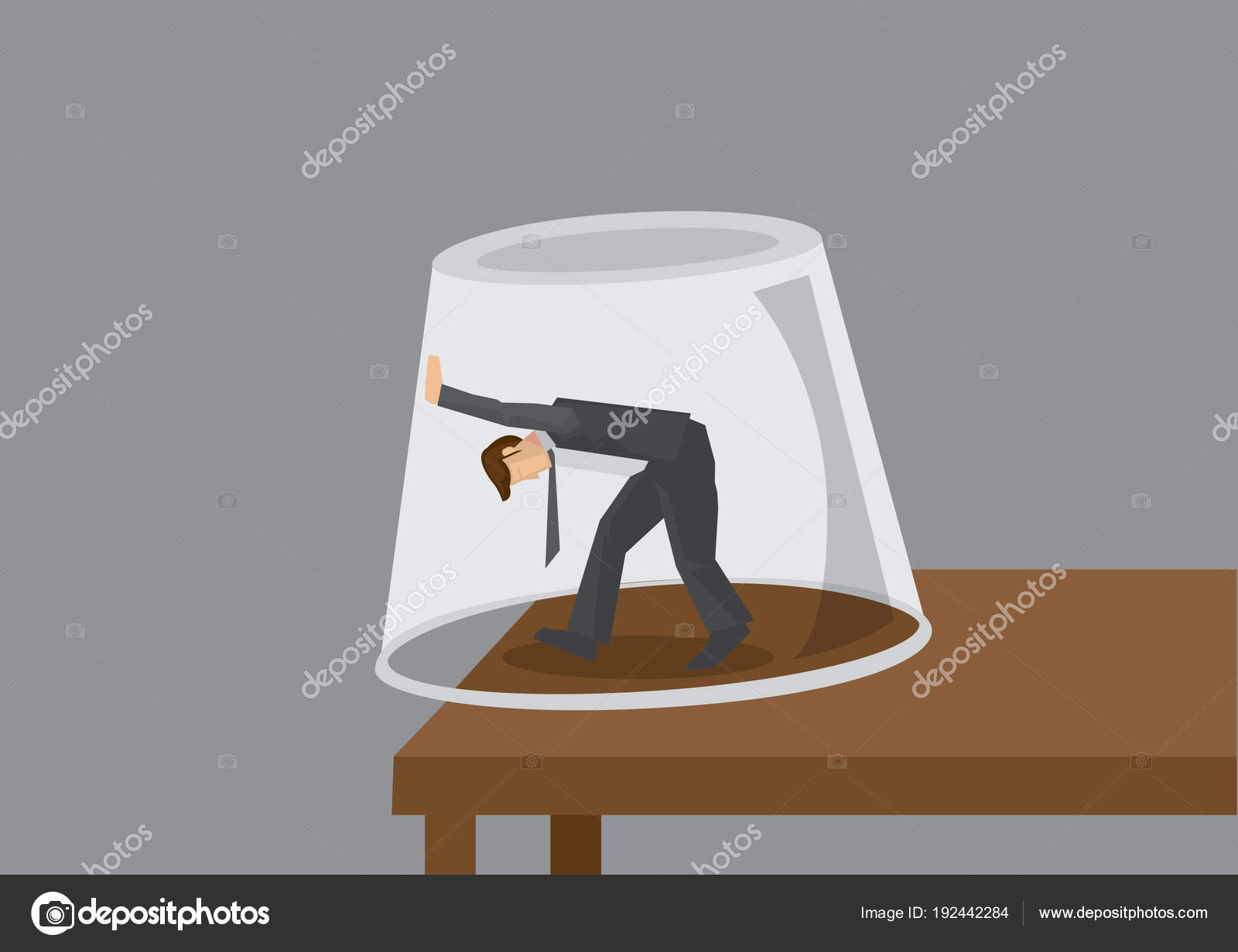 Feeling Trapped Vector Cartoon Illustration Stock Vector Image by ...