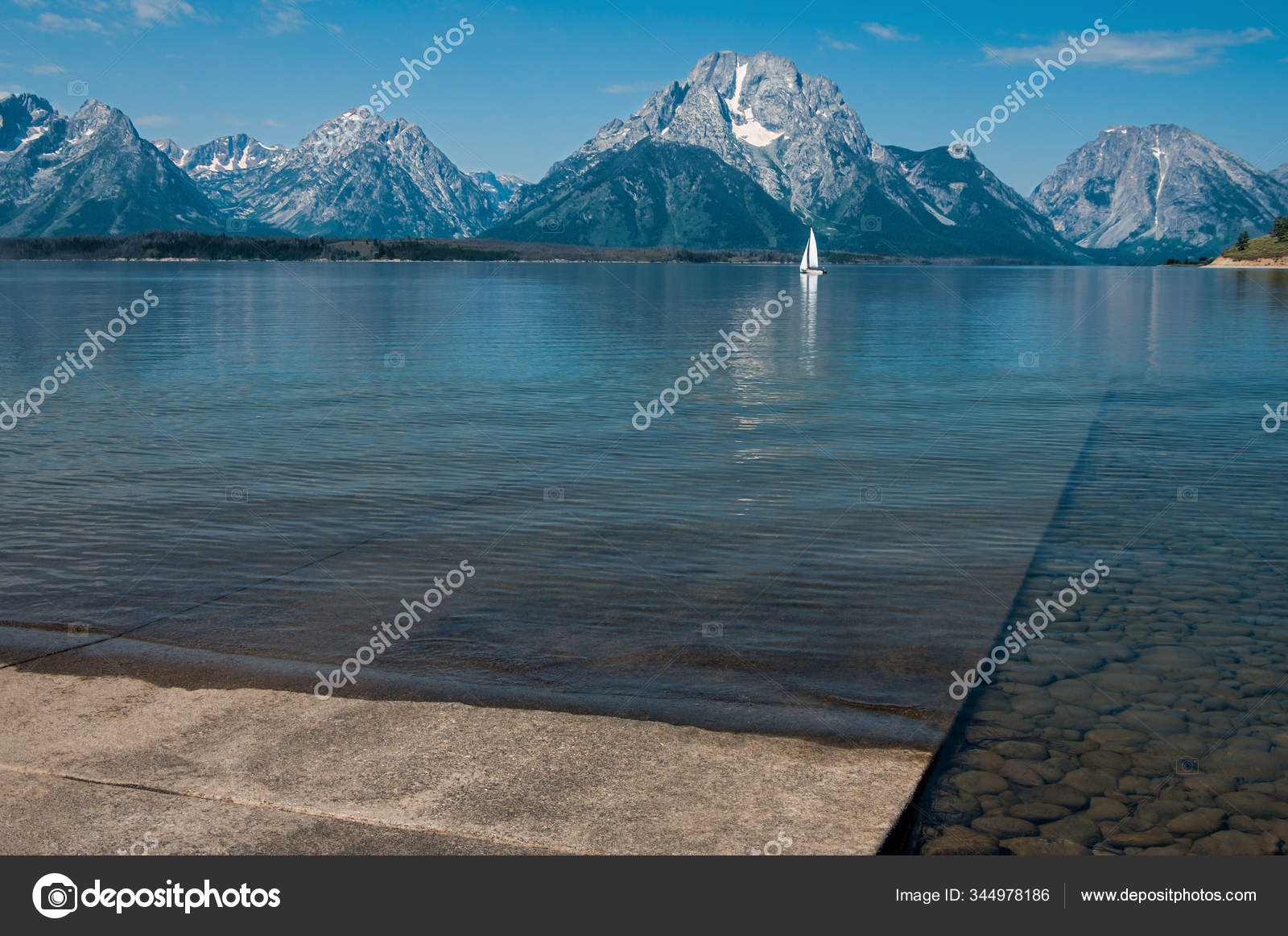 Boat Launch Ramp Shallow Waves Reach Concrete Ramp Slopes Gradually ...