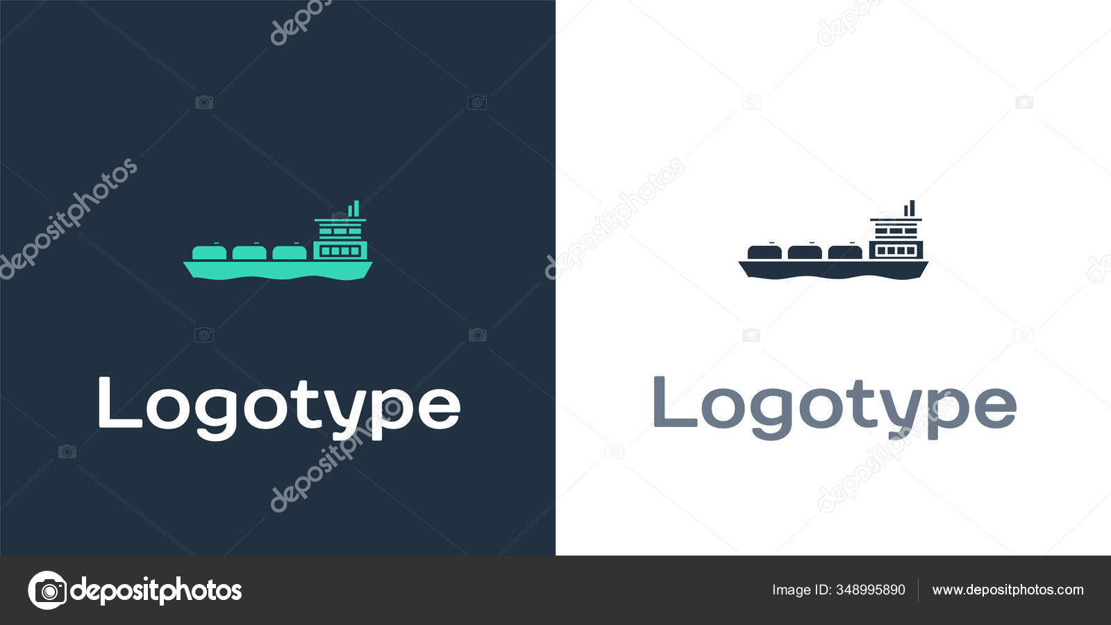 Logotype Oil Tanker Ship Icon Isolated White Background Logo Design ...