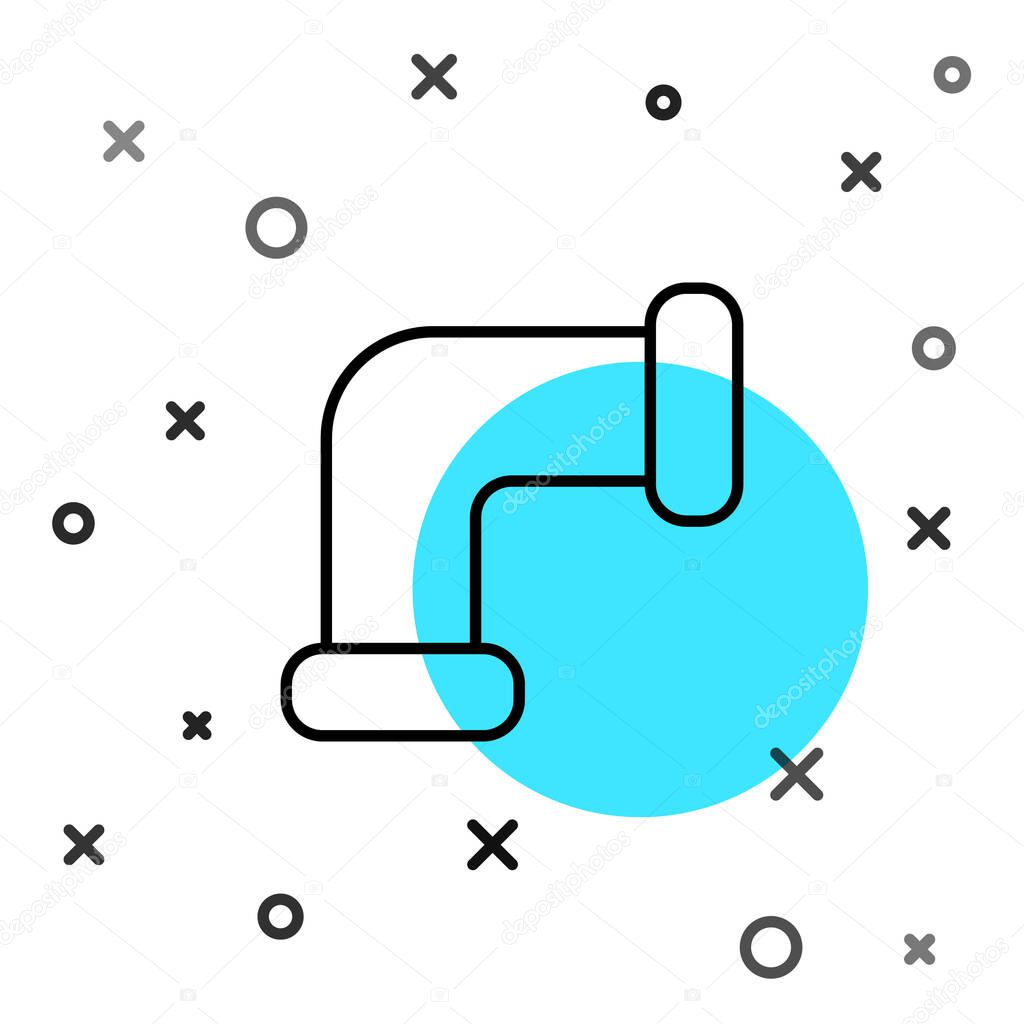 Icono de tubo met lico de la industria de l nea negra aislado sobre fondo blanco. Tubo de ...