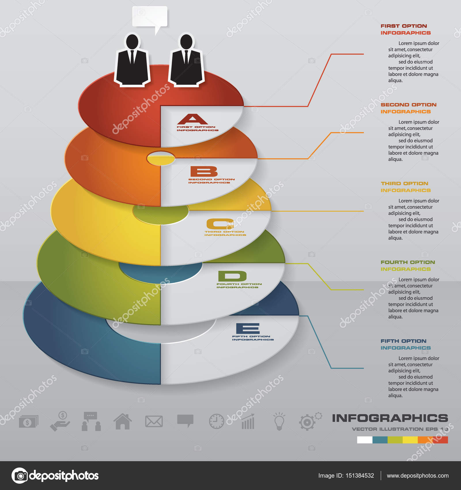 Simple&Editable 5 Steps chart diagrams template/graphic or website ...