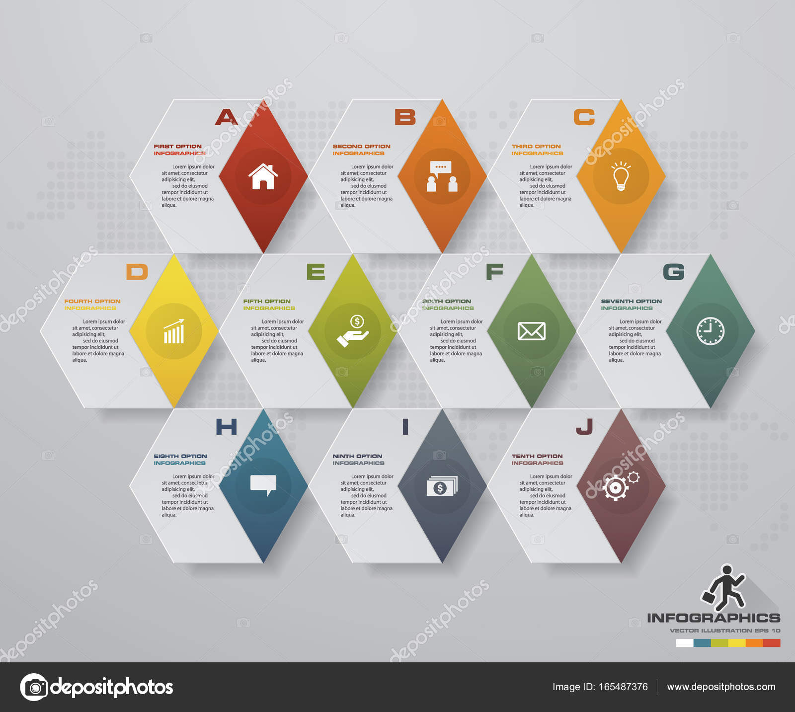 Simple&editable 10 steps process. Simple&Editable abstract design ...