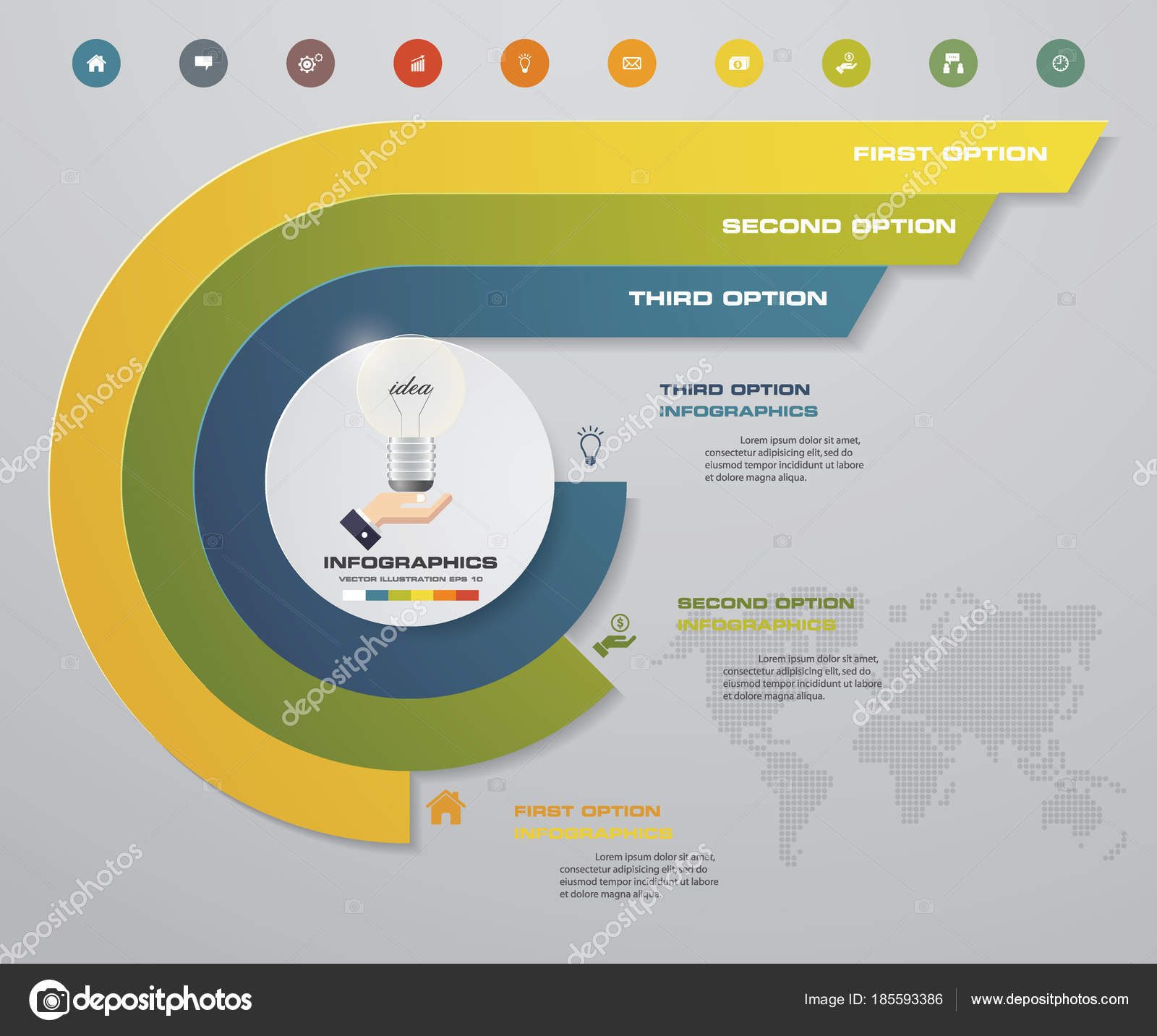 Steps Simple Editable Process Chart Infographics Element Eps Stock ...