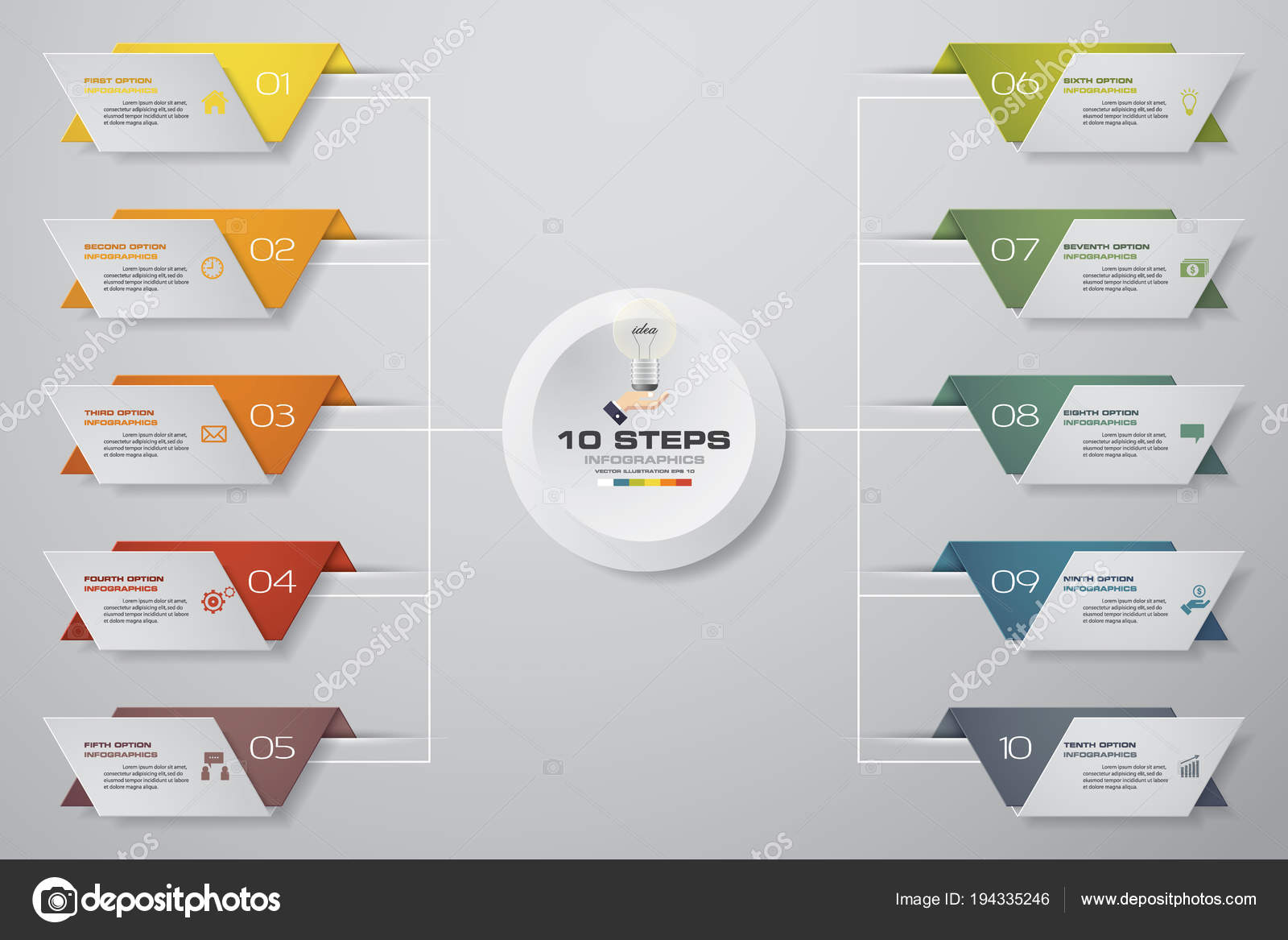 Steps Simple Editable Process Chart Infographics Element Eps Stock ...