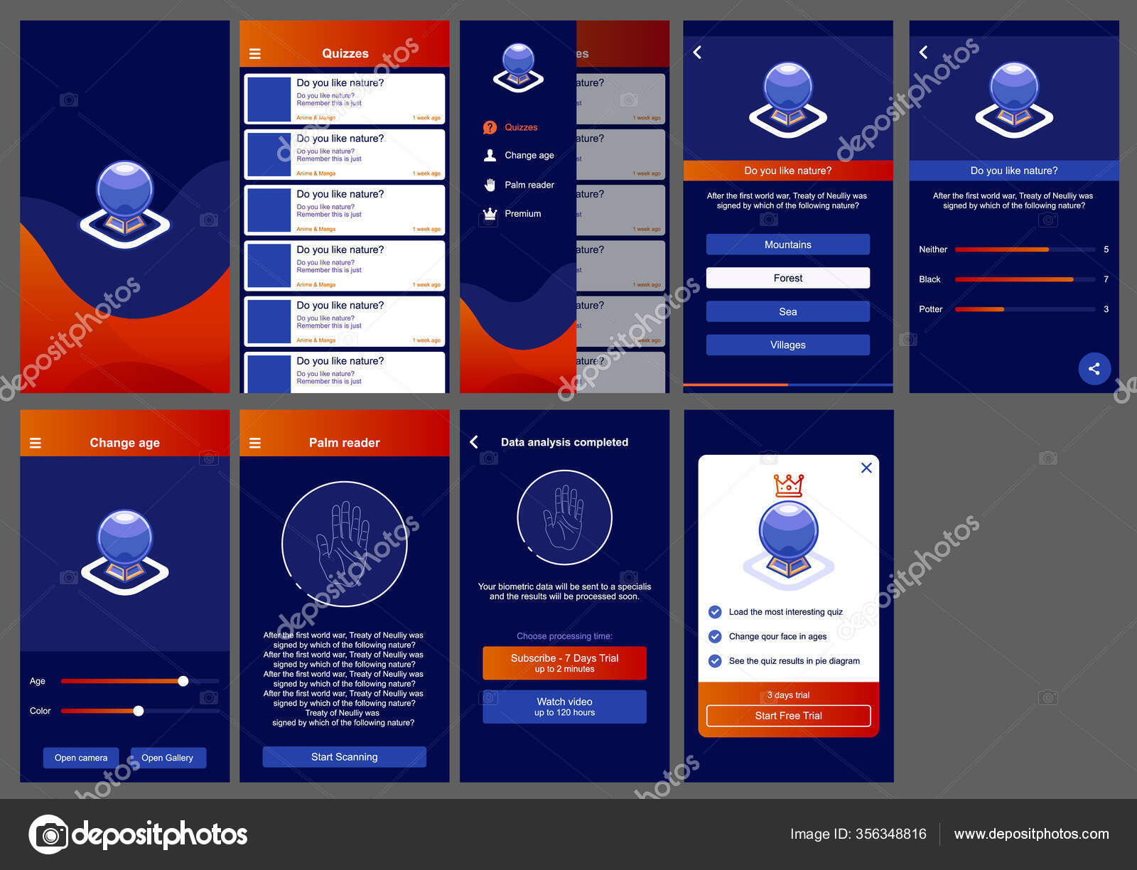 Quiz app ui design mobile user interface vector Stock Vector Image by ...
