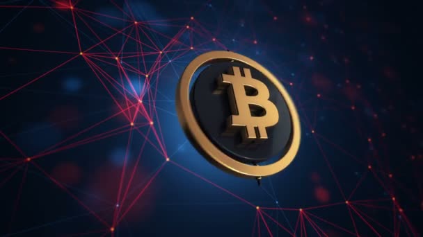 Animation Footage Bitcoin Icon Rotating Circle Technology Background ...