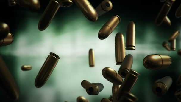 Animation Falling Bullets Different Calibers Dark Blurred Background ...