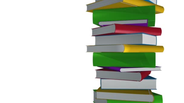 Animation Rotation Stack Colorful Books Animation Seamless Loop — Stock ...