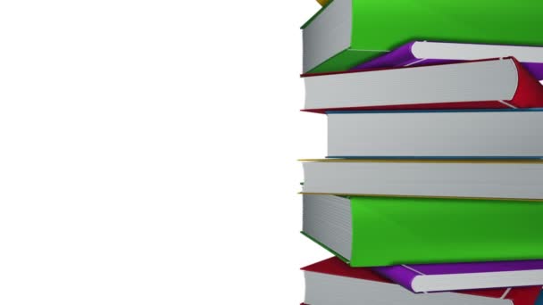 Animation Rotation Stack Colorful Books Animation Seamless Loop — Stock ...
