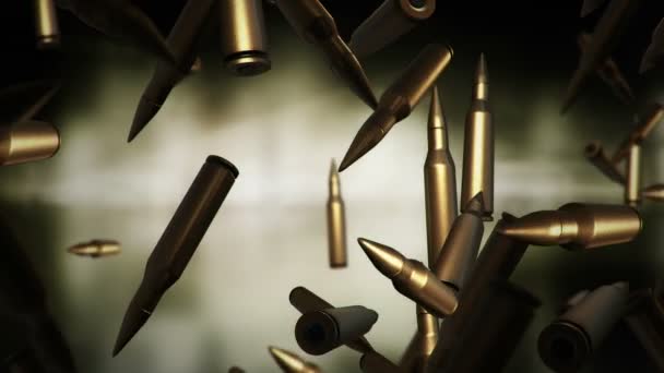 Animation Falling Bullets Different Calibers Dark Blurred Background ...