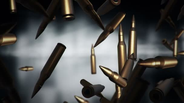 Animation Falling Bullets Different Calibers Dark Blurred Background ...