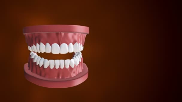 Medical Background Animation Opening Human Jaw Teeth Dental Implants ...