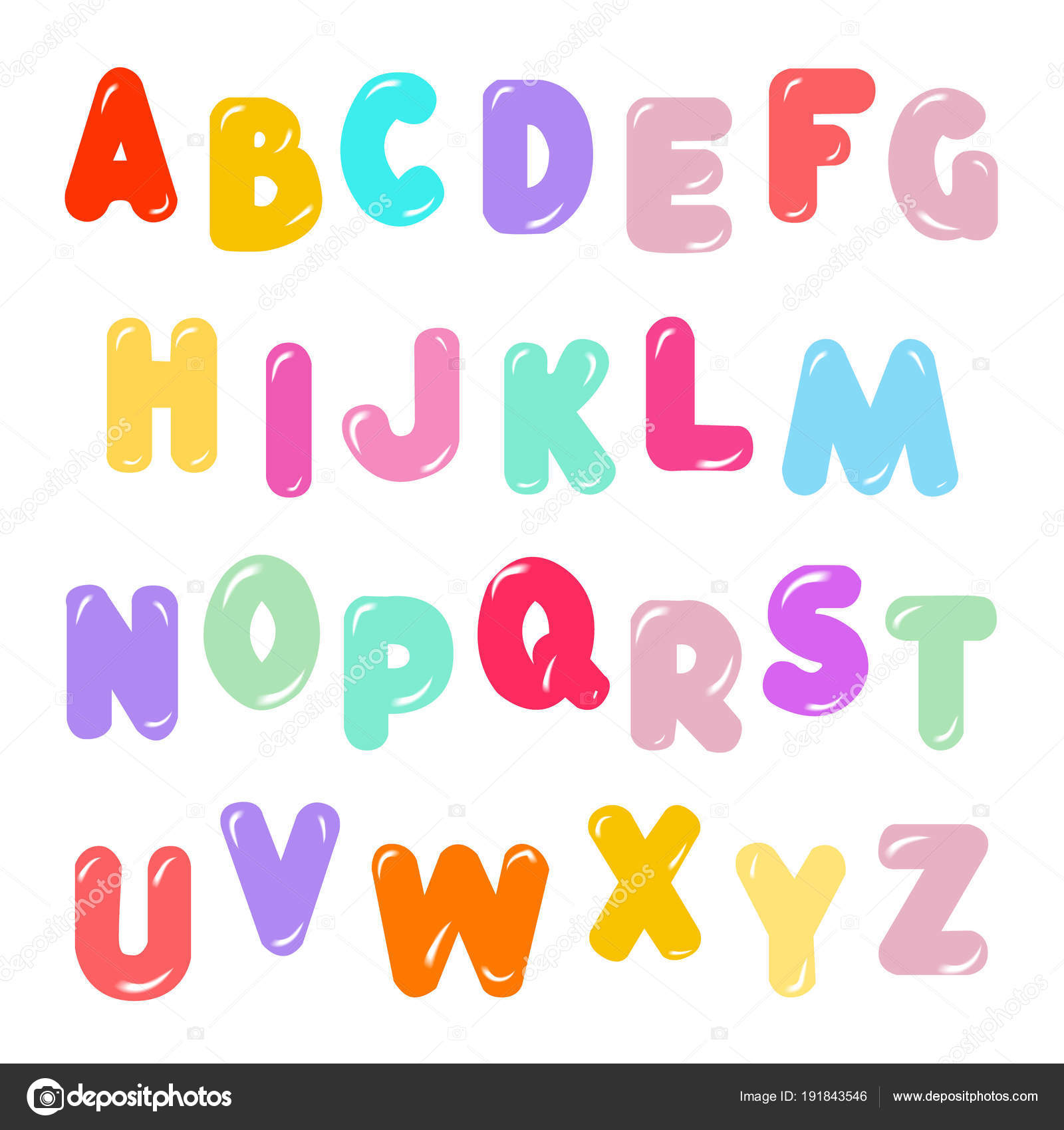 Children's cartoon ABC for your design. Vector illustration. Stock ...