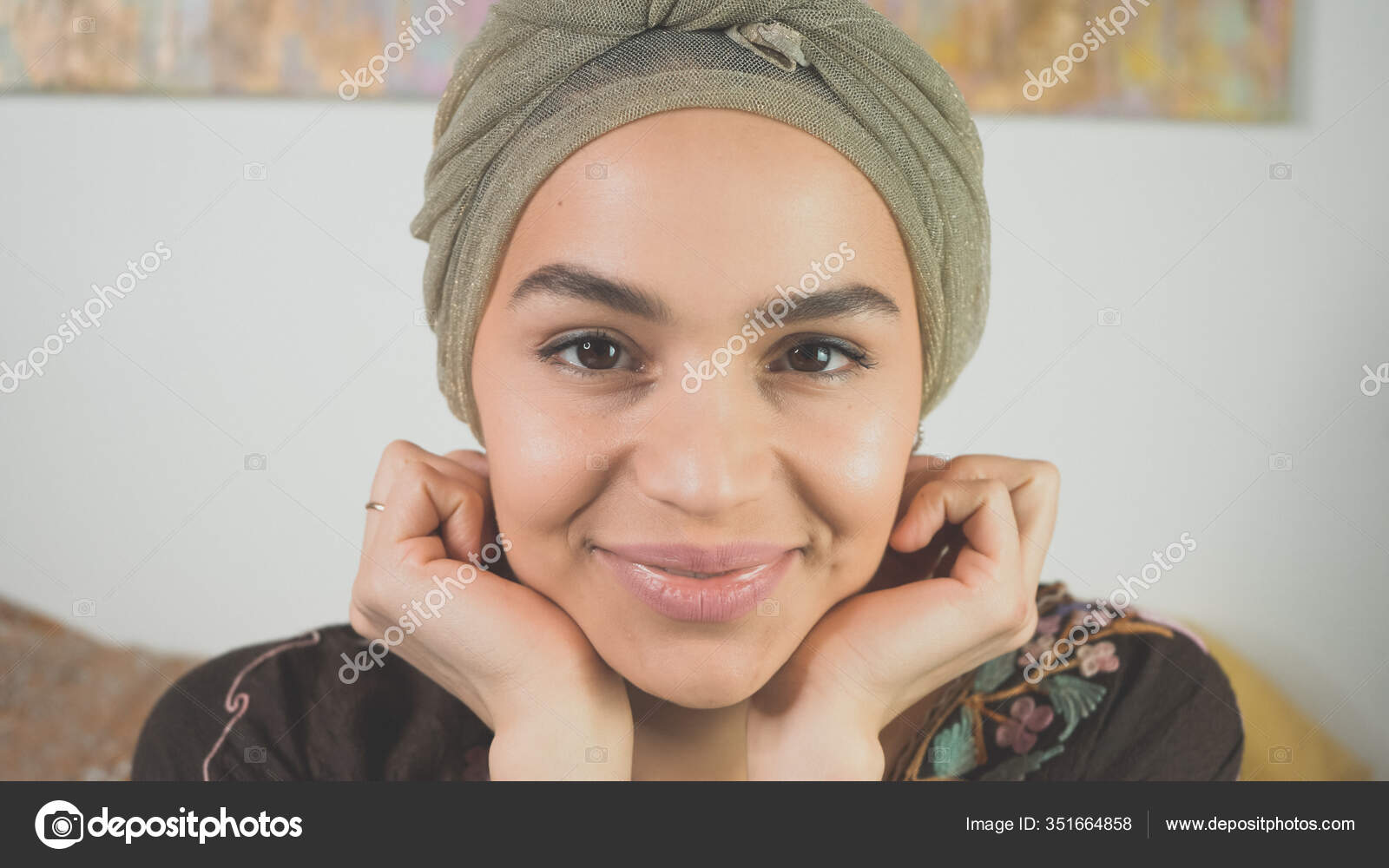 Exotic Attractive Mixed Race Woman Smiling Looking Camera New Age ...