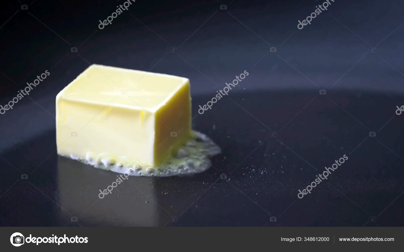 Melting Butter Hot Pan Cube Butter Hot Pan — Stock Photo © BZA #348612000