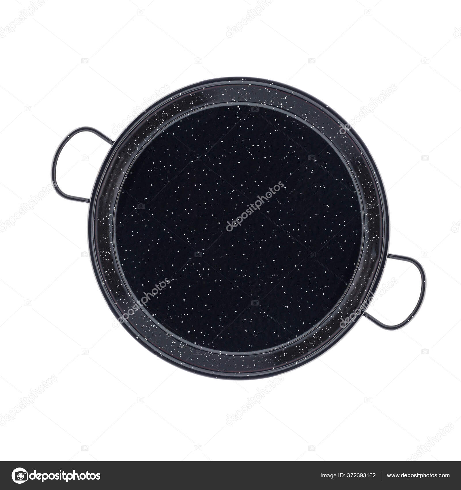 Empty Paella Pan Overhead View White Background Stock Photo by ...