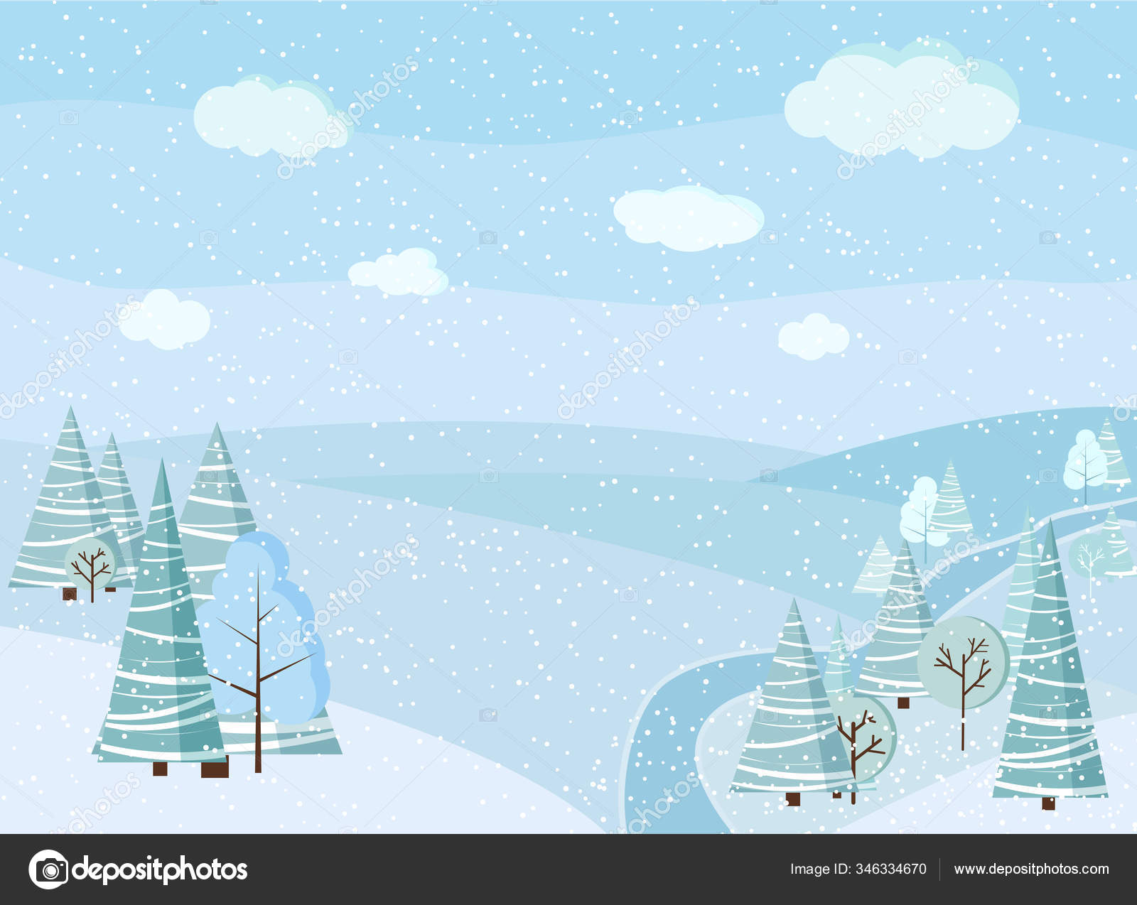 Cartoon Winter Scene