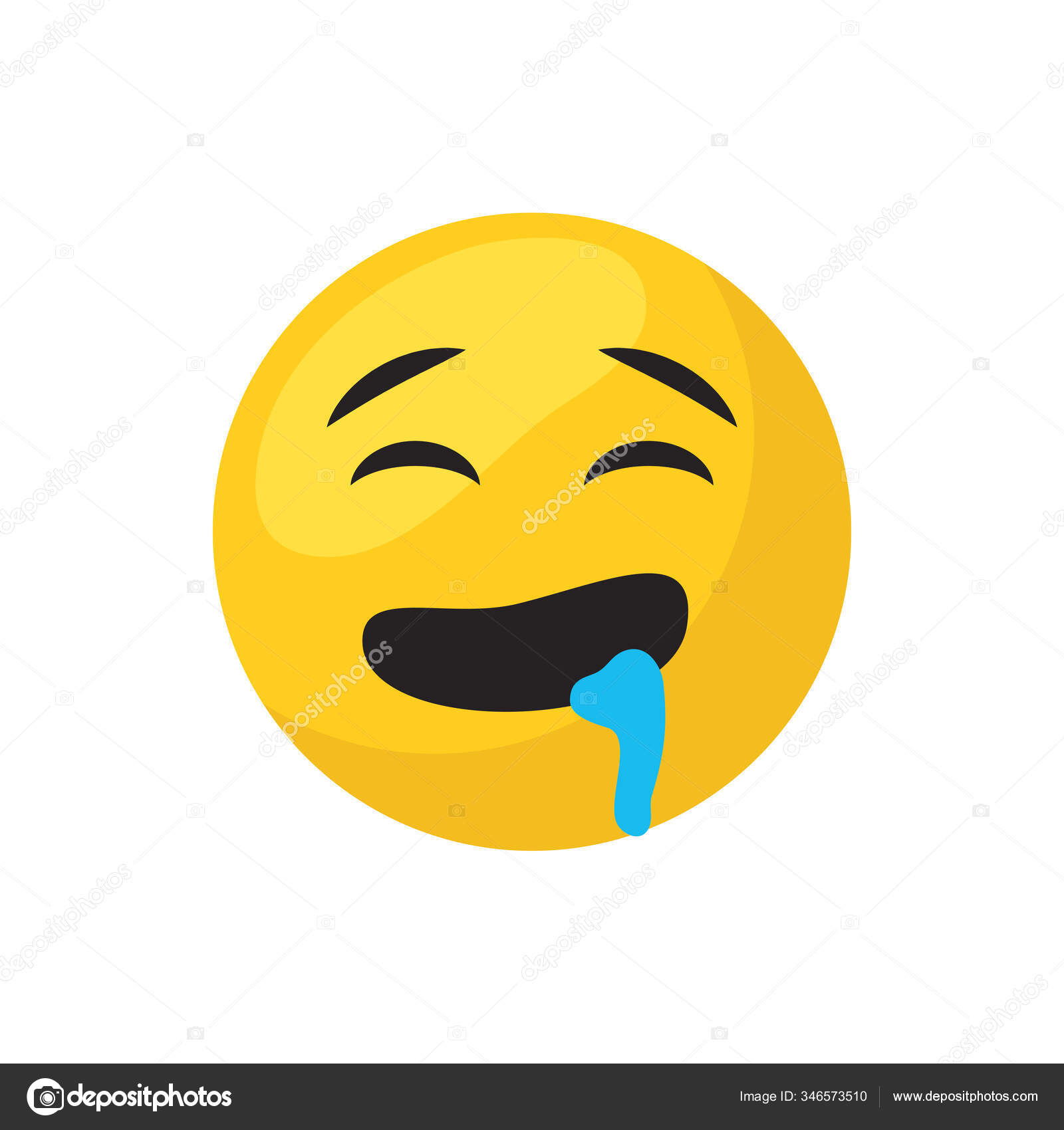 Drooling emoji face flat style icon vector design Stock Vector Image by ...