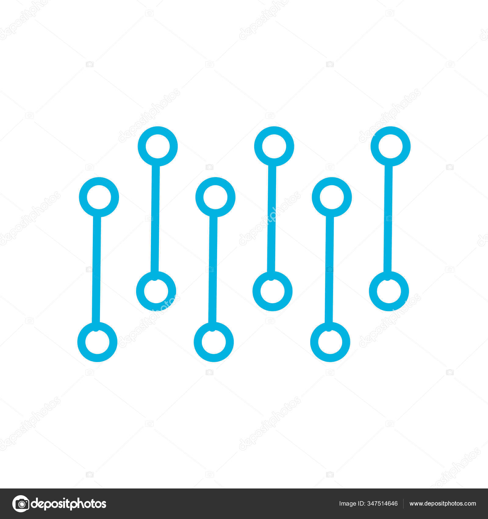 Isolated lines with points line style icon vector design — Stock Vector ...