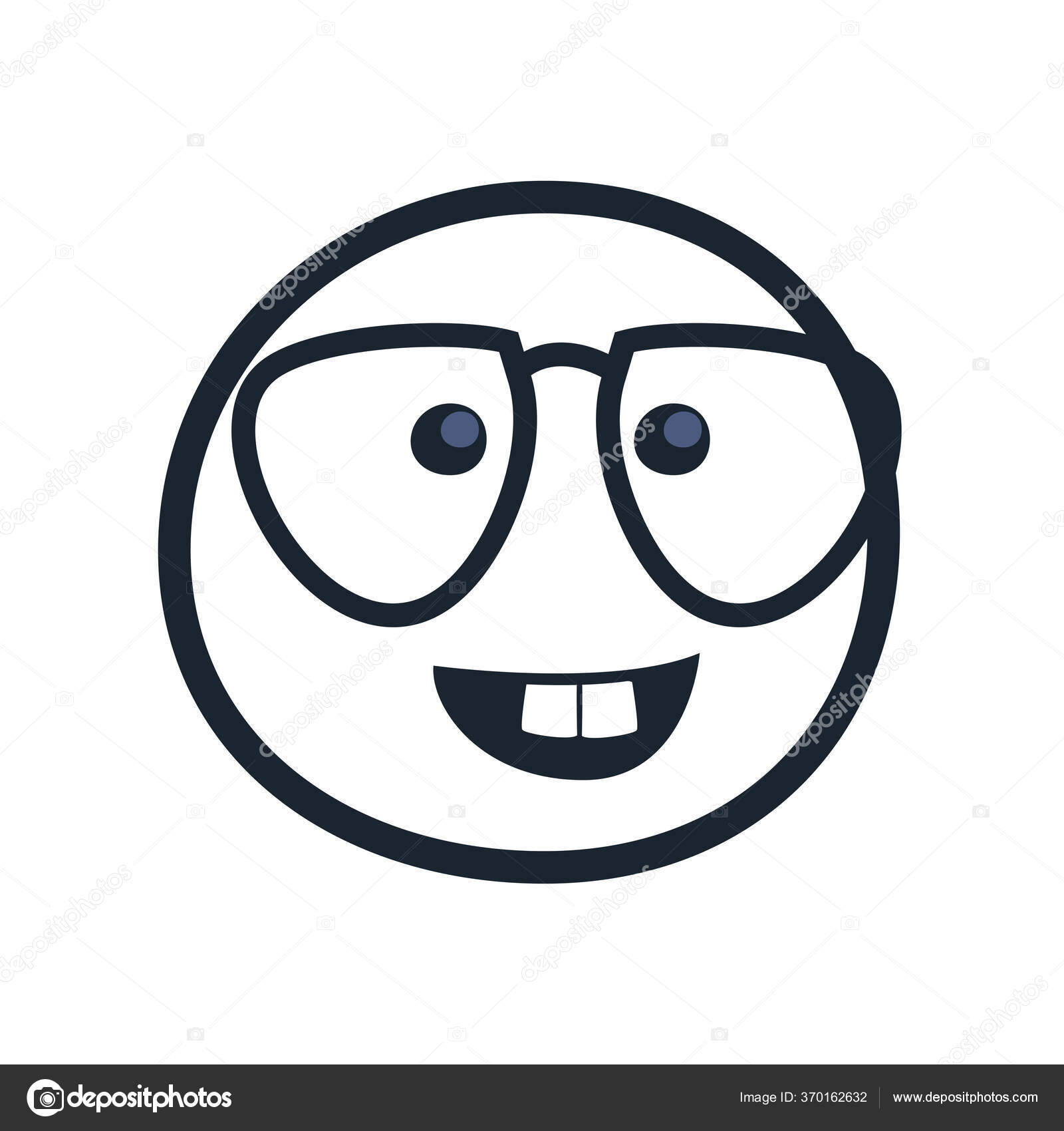 Nerd Smiley Face Nerd Emoji With Glasses And A Smart Expression