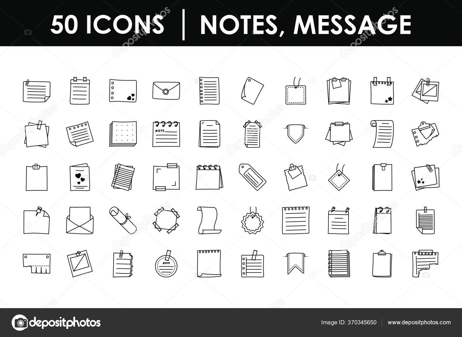 Notes, messages icon set, line style Stock Vector Image by ©vec.stock ...