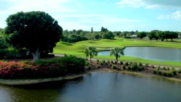 Golf Course Sand Water Features Aerial Drone — Stock Video © ioanslomon ...