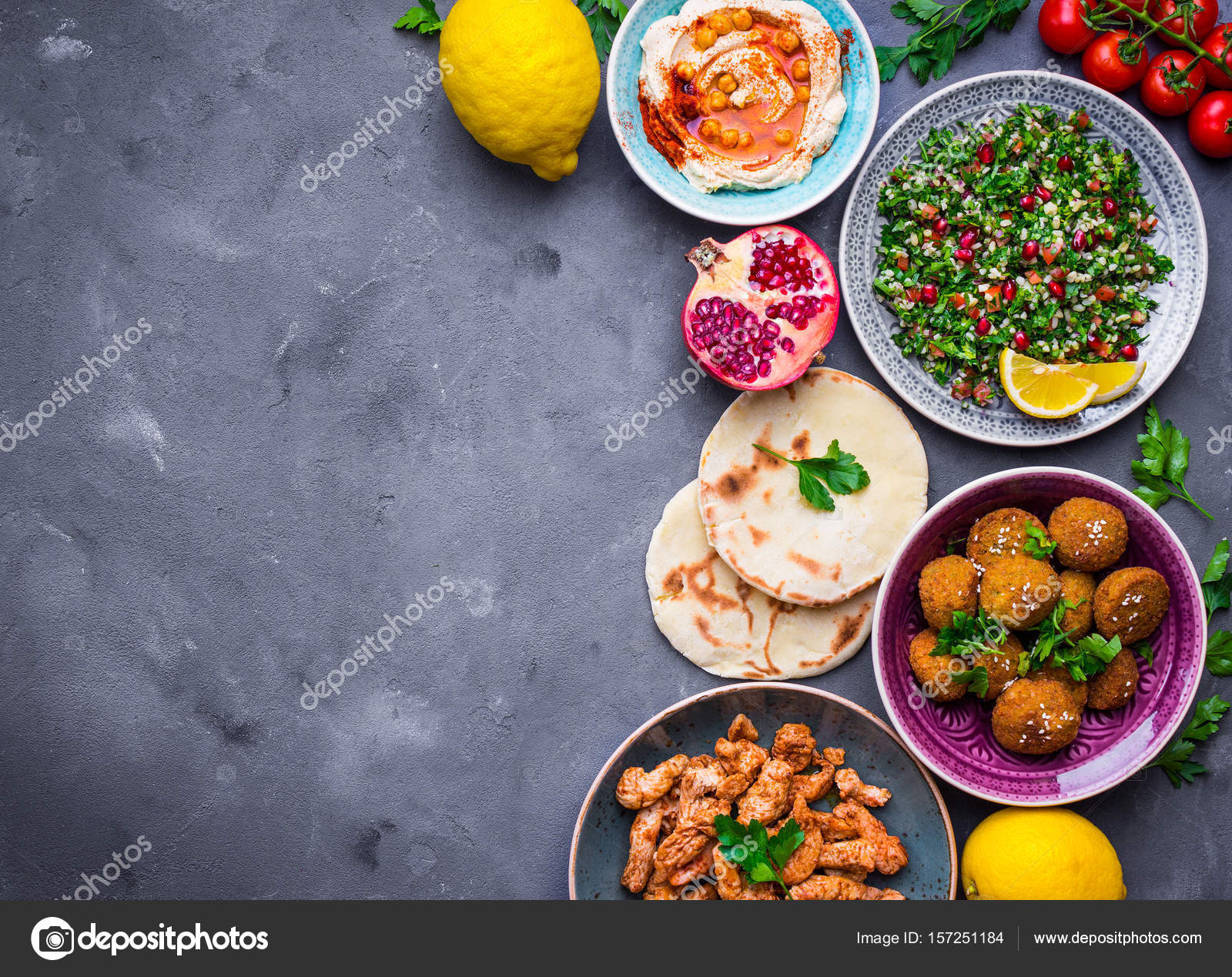 Middle eastern dishes background Stock Photo by ©somegirl 157251184