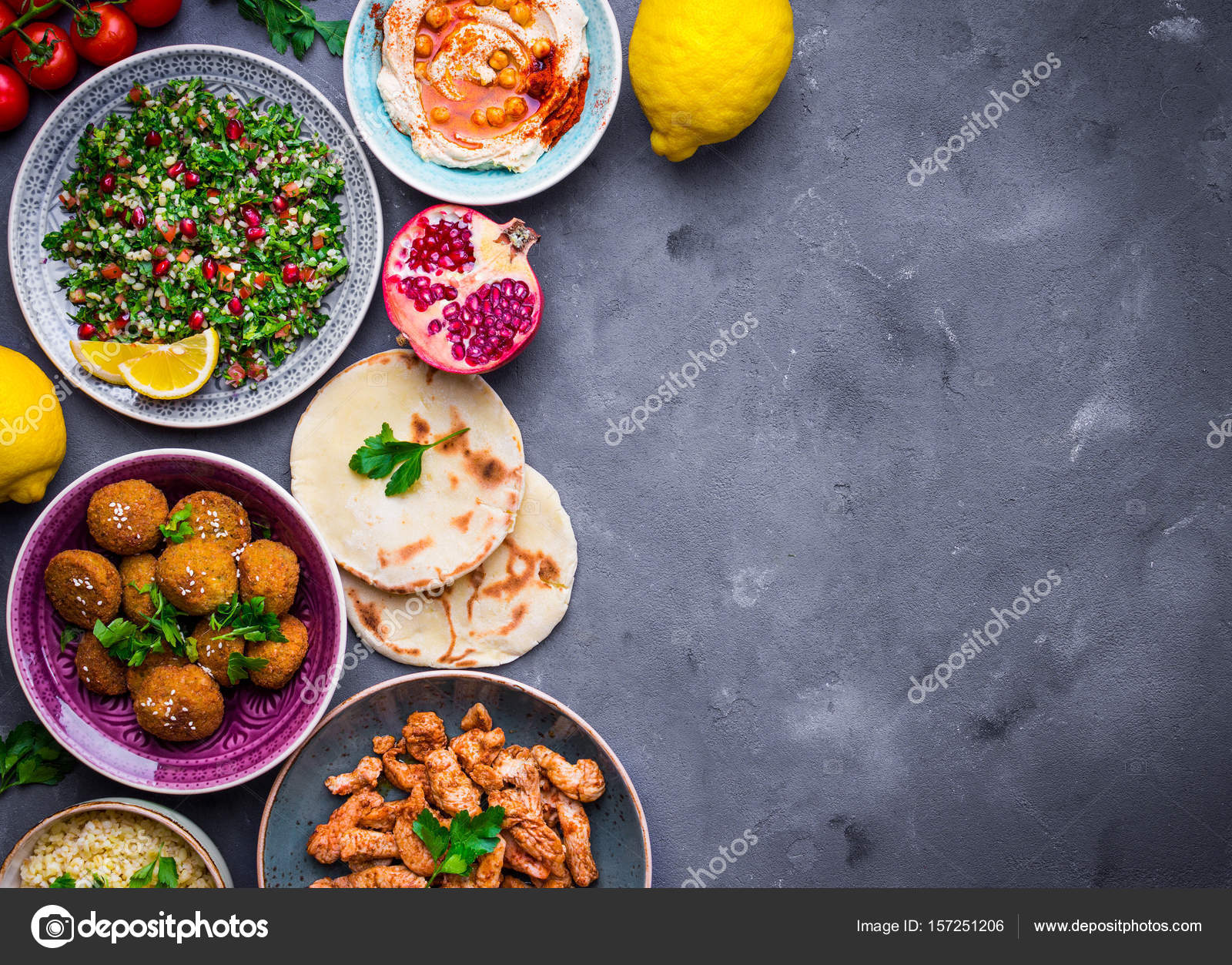 Middle eastern dishes background Stock Photo by ©somegirl 157251206