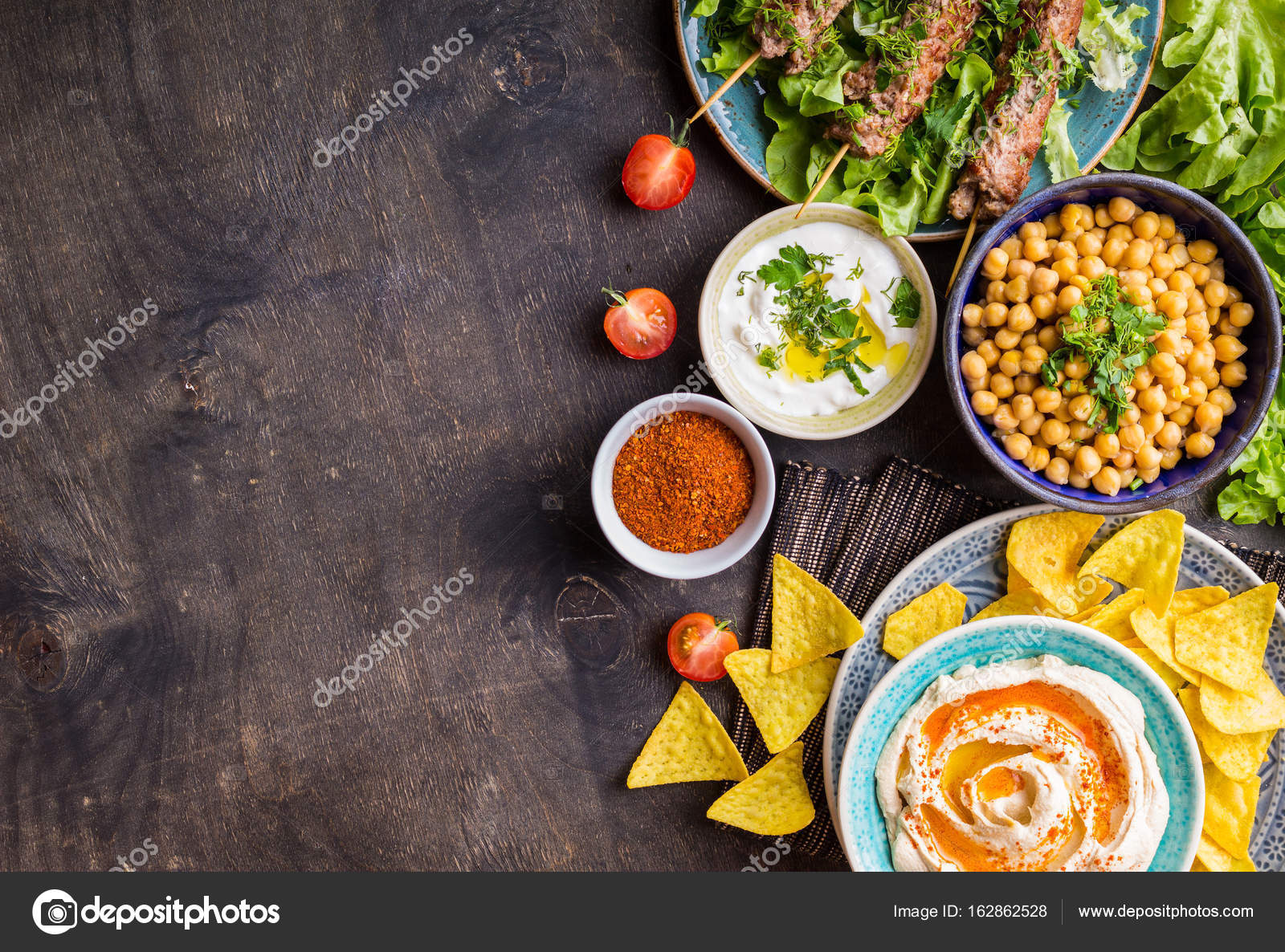 Middle eastern dishes background Stock Photo by ©somegirl 162862528