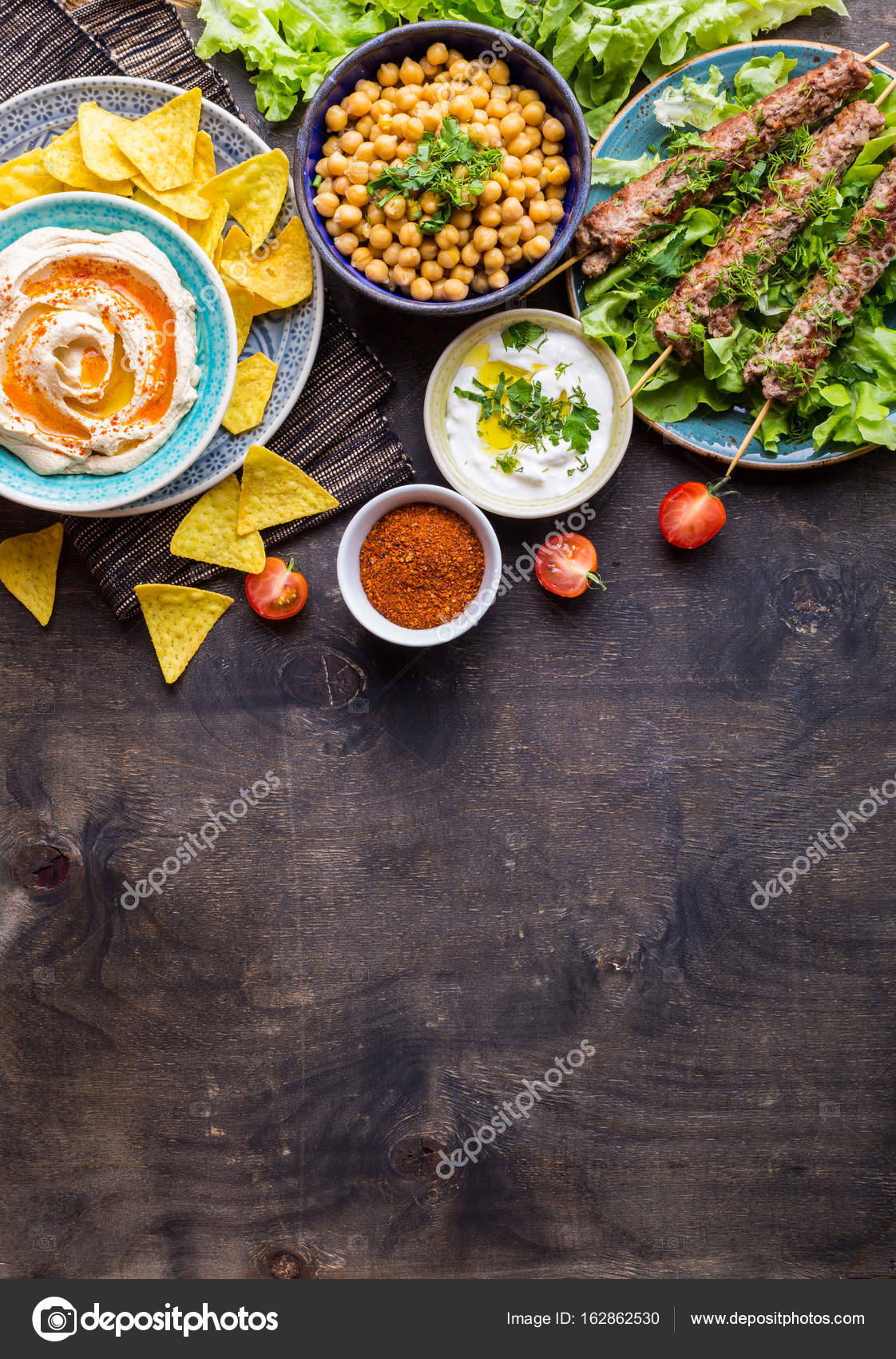 Middle eastern dishes background Stock Photo by ©somegirl 162862530