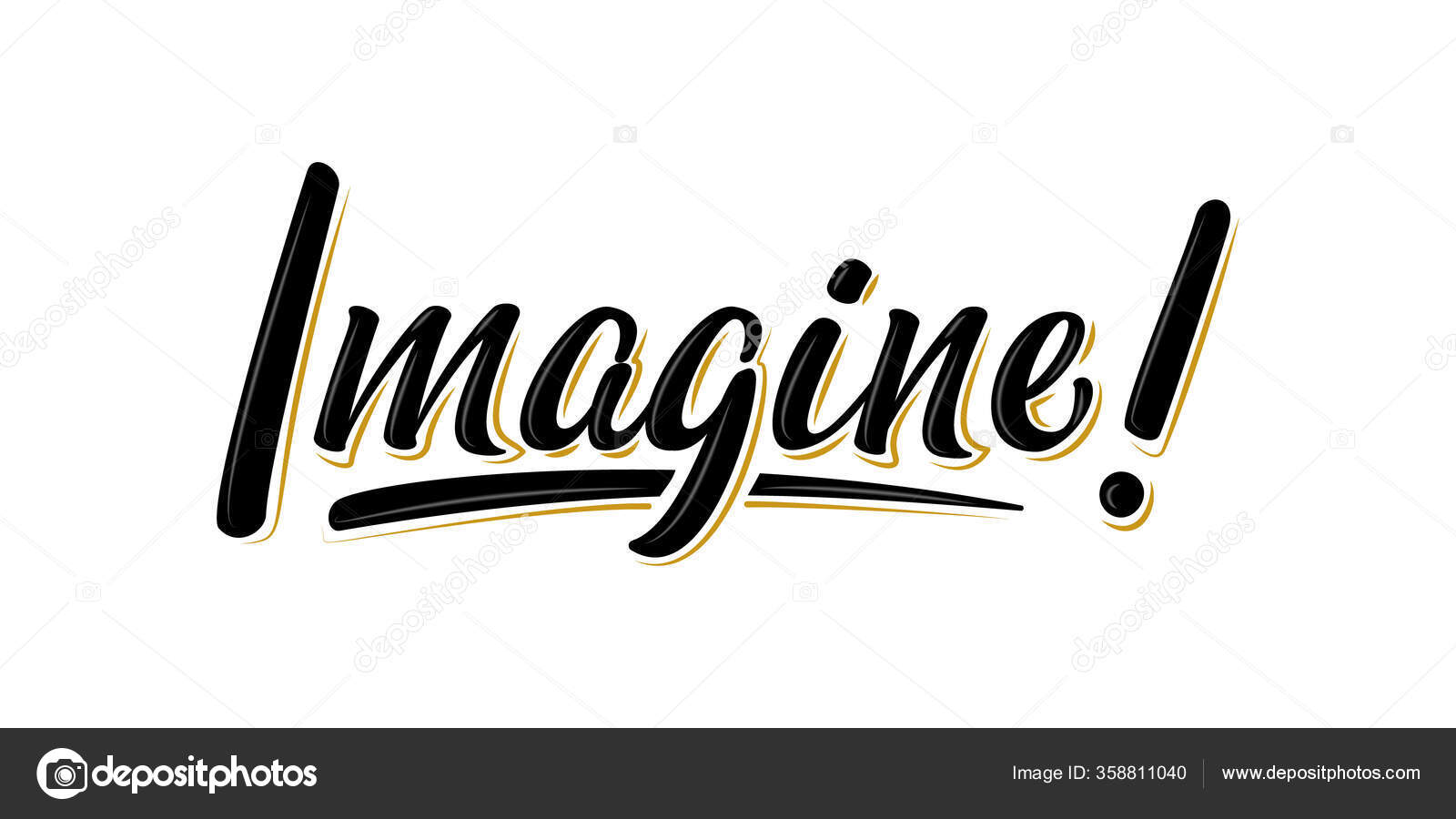 Imagine Bulk Lettering Motivation Sign Handwritten Modern Brush ...