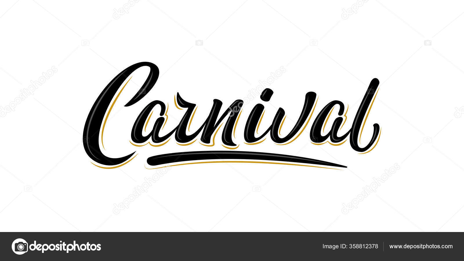 Carnival Black Bulk Lettering Sign Black Handwritten Modern Brush ...