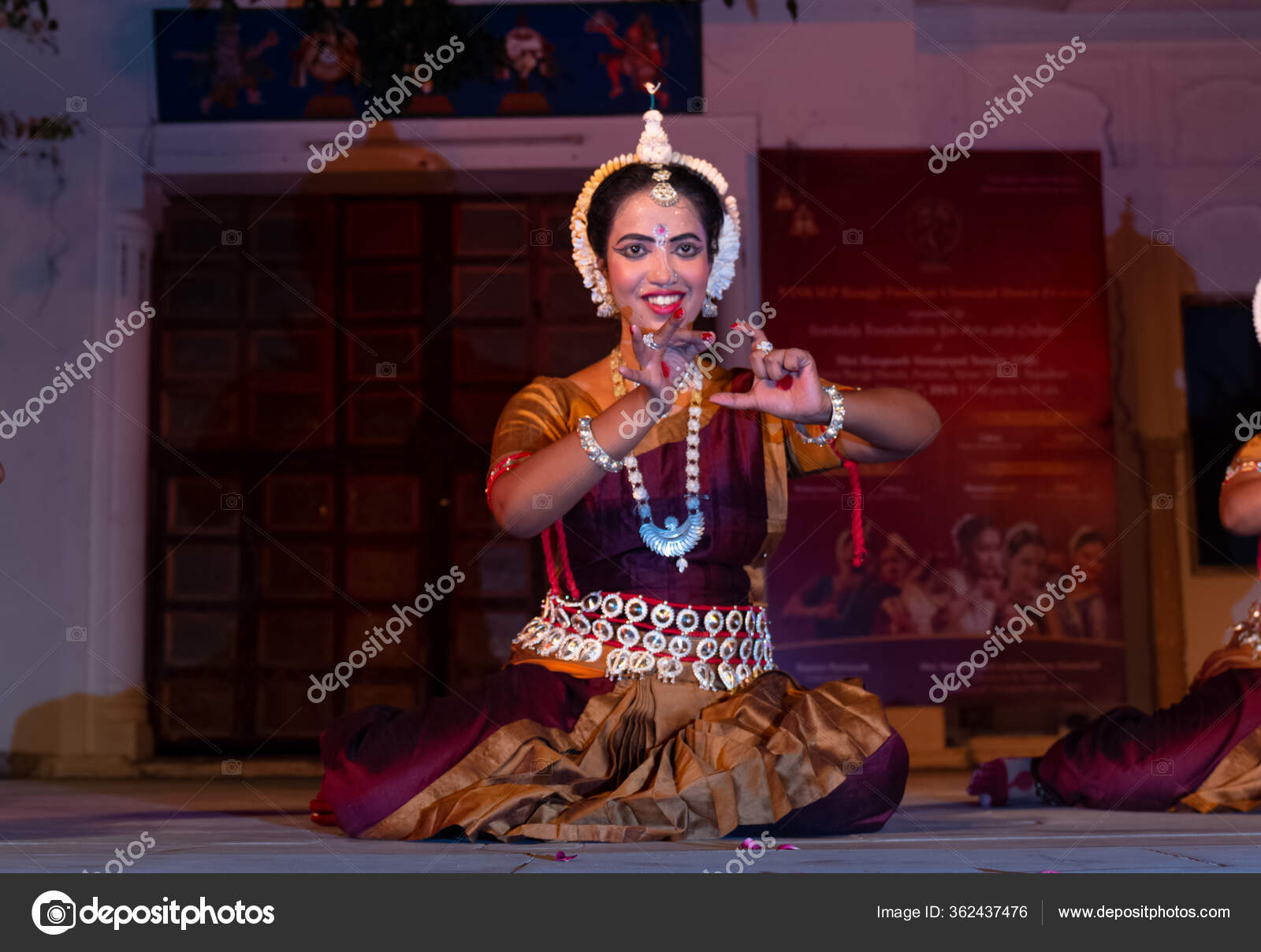 Indian Girls Performing Indian Classical Odissi Dance Form Odisha State ...
