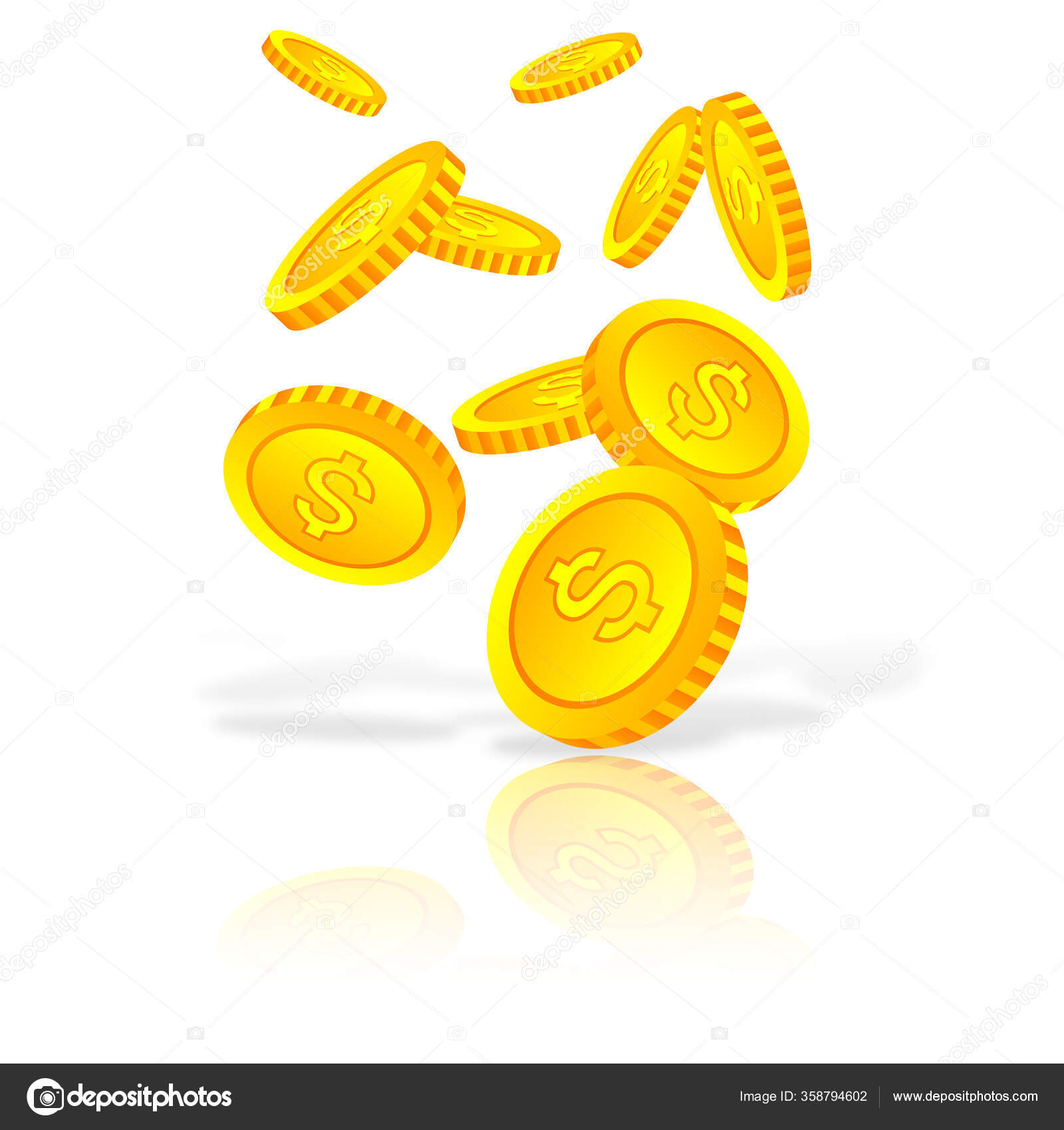Coins money falling vector illustration Stock Vector by ©Mandarinka1970 ...