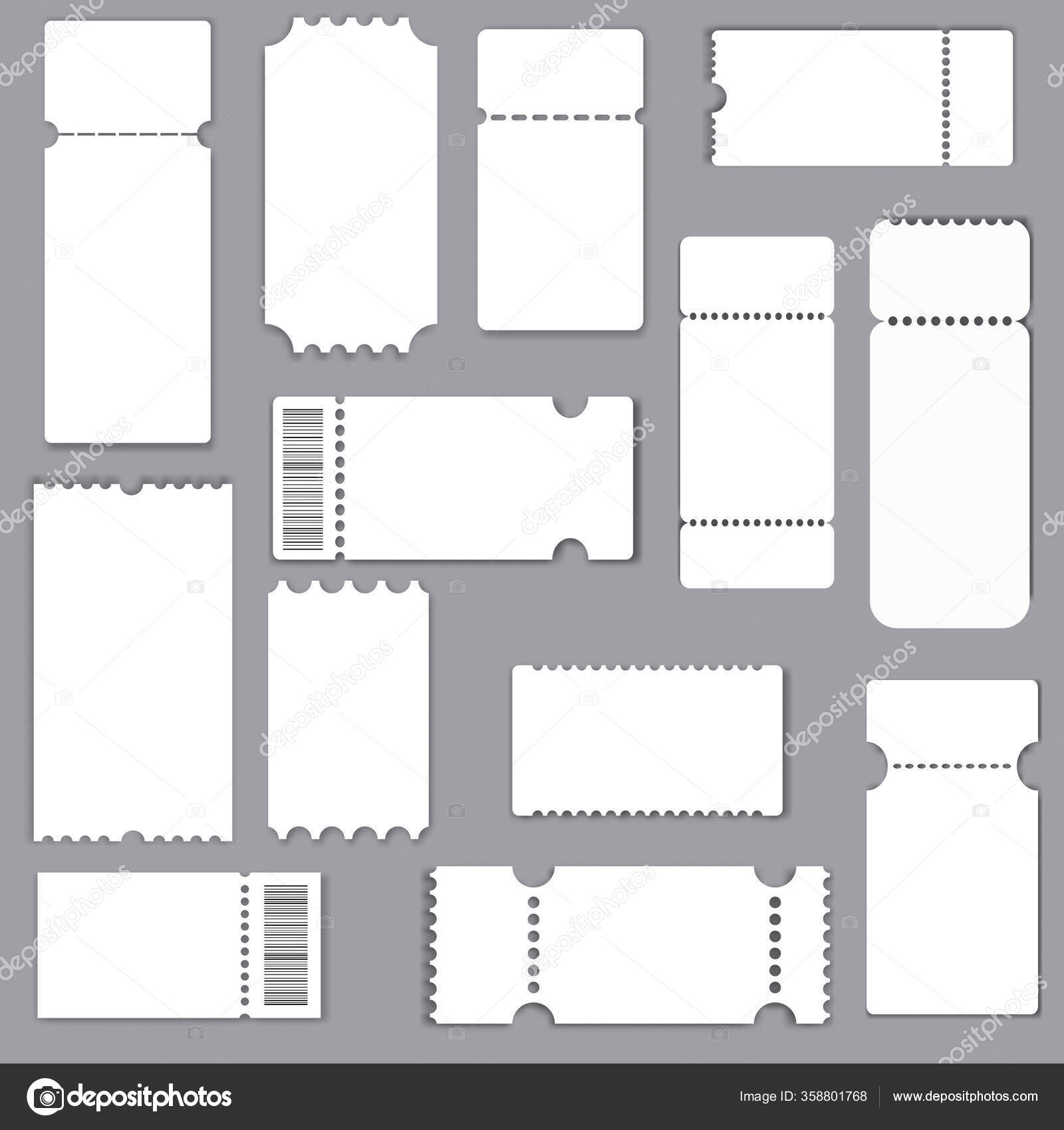 Ticket templates. Realistic White paper coupon. Stock Vector Image by ...