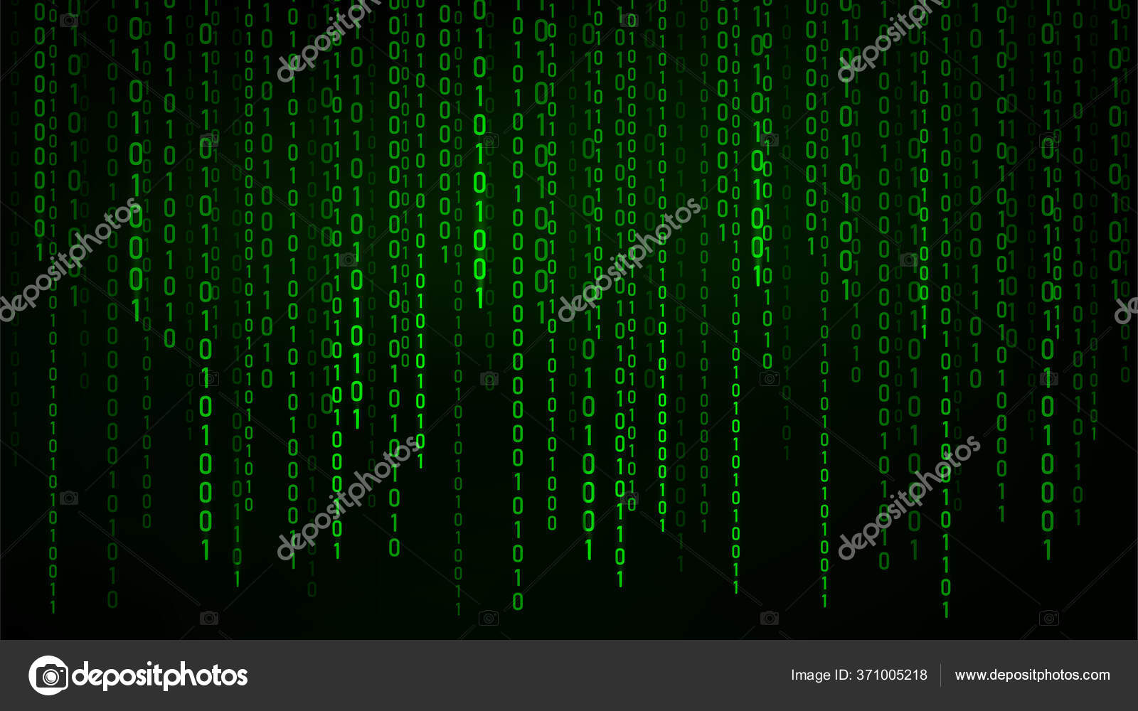 Green Matrix Background Stream Binary Code Falling Numbers Dark ...