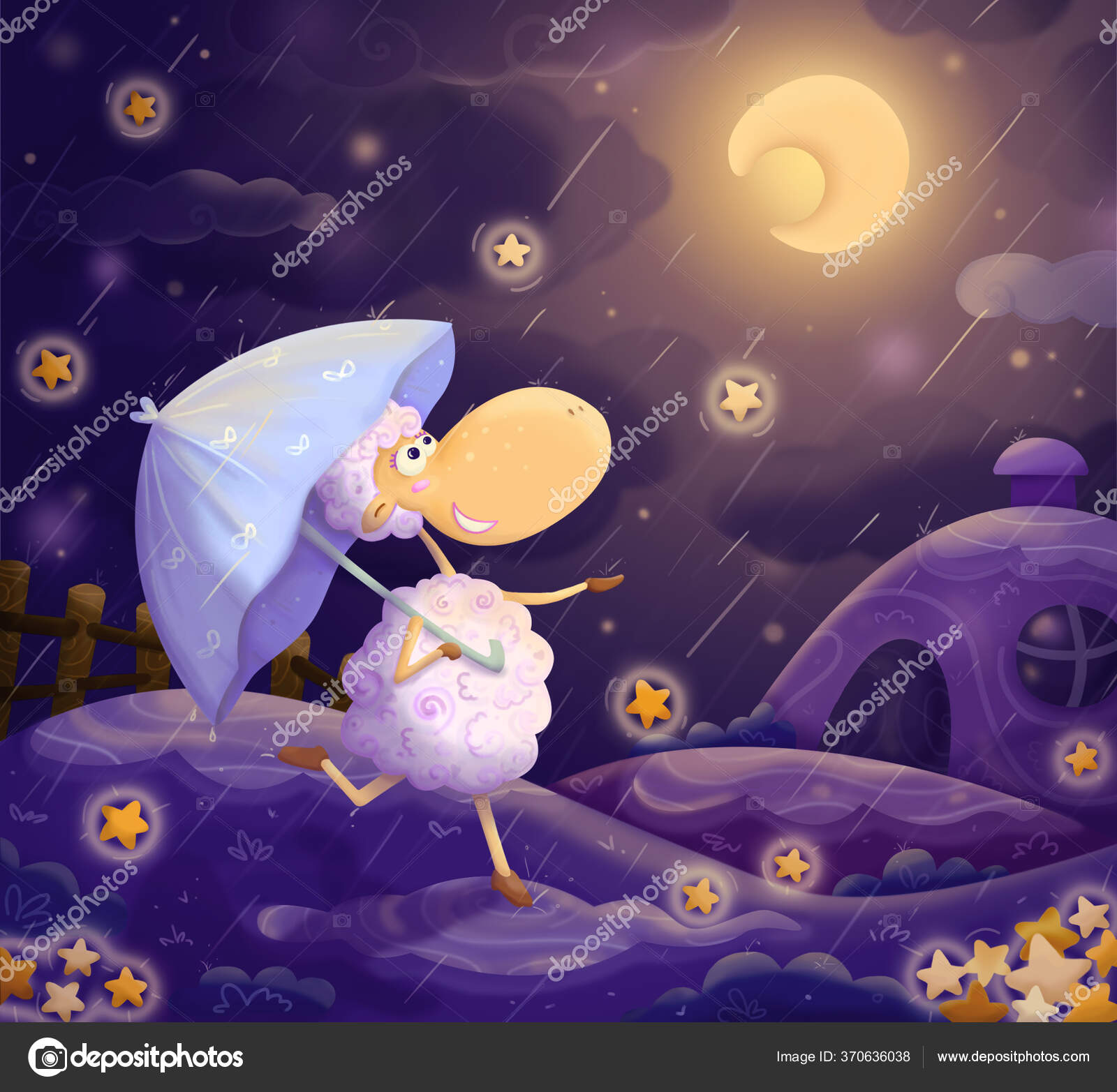 Digital illustration "Starfall in a fairy land" Stock Photo by ©Tati_L ...