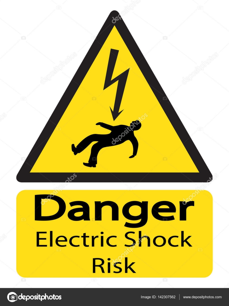 Señal de riesgo de choque eléctrico con el hombre Stock Vector by ...