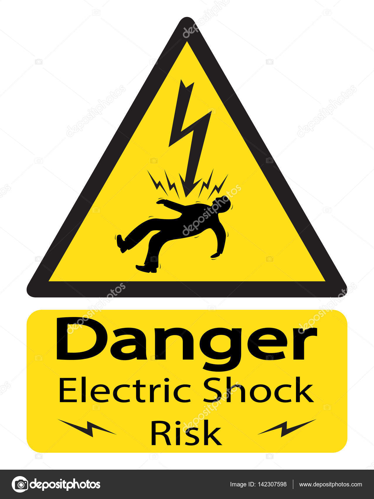 Electrocuted Man Risk Sign Stock Vector Image by ©Davidscar #142307598