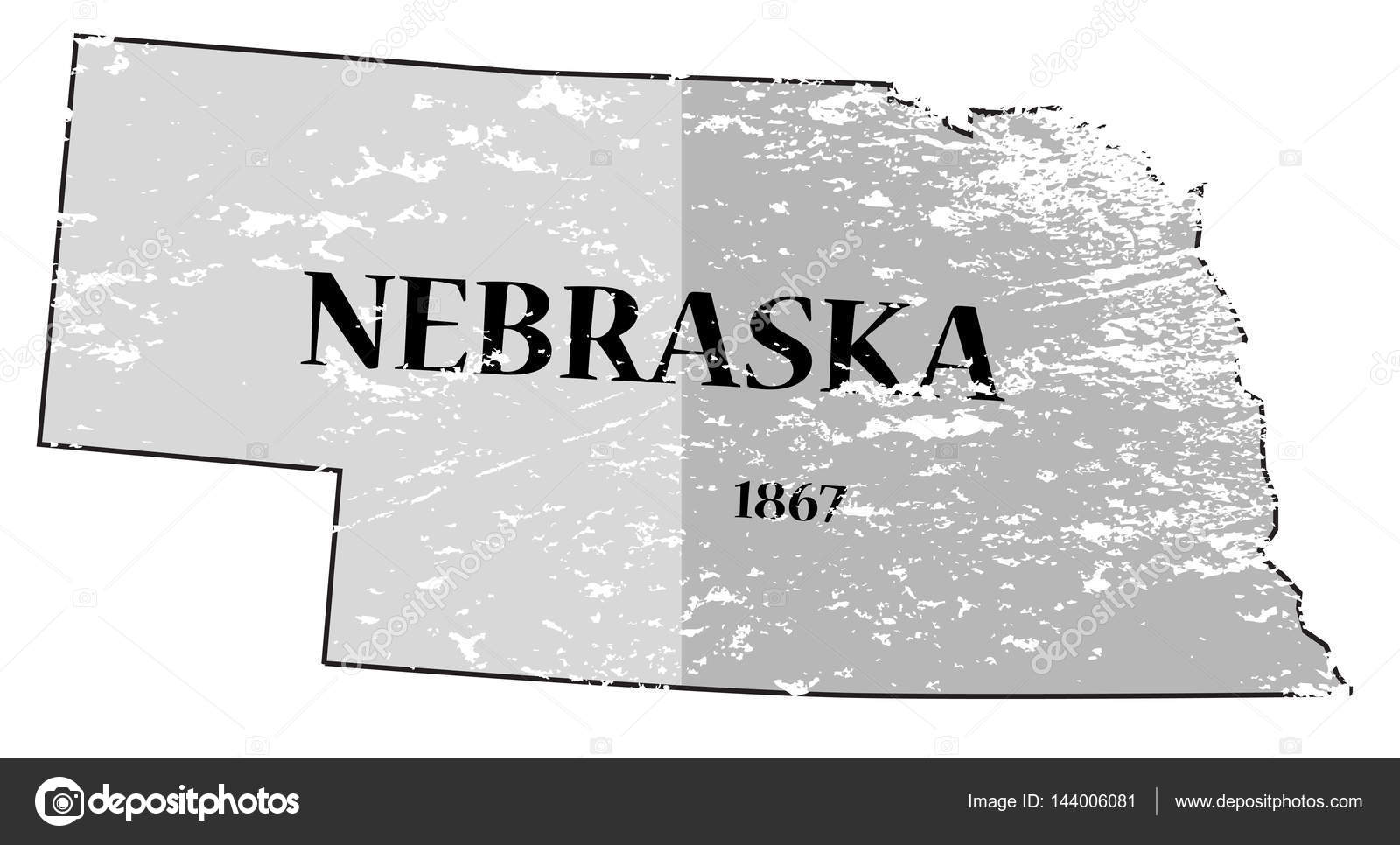 Nebraska State and Date Map Grunged Stock Vector by ©Davidscar 144006081