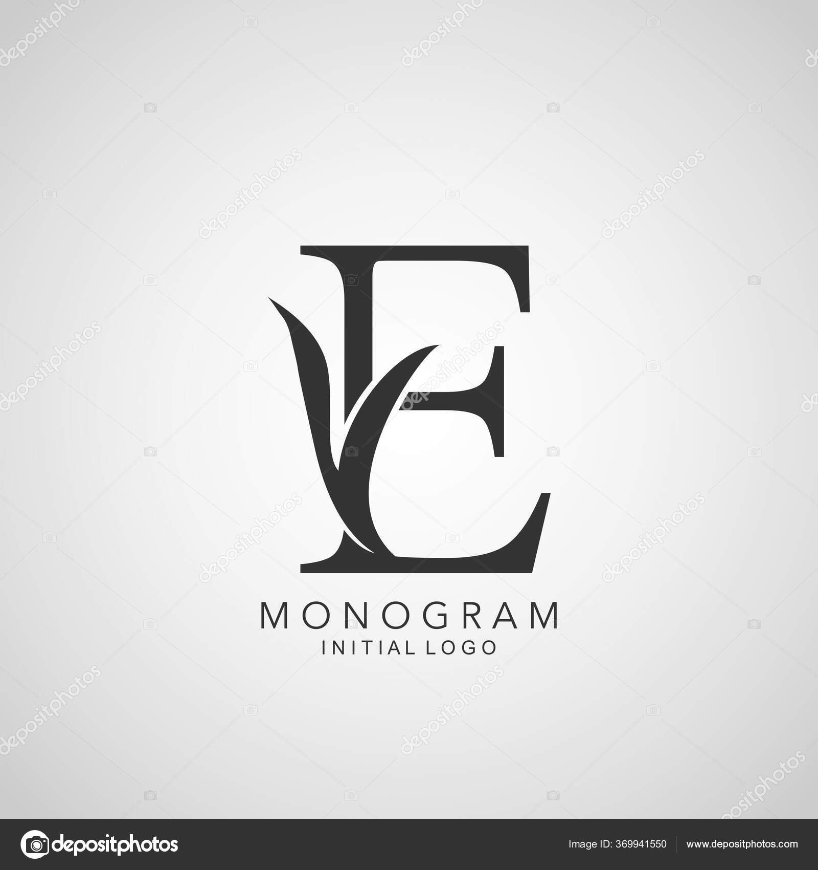 Monogram Initial Logo Letter Simple Vector Design Concept Abstract ...
