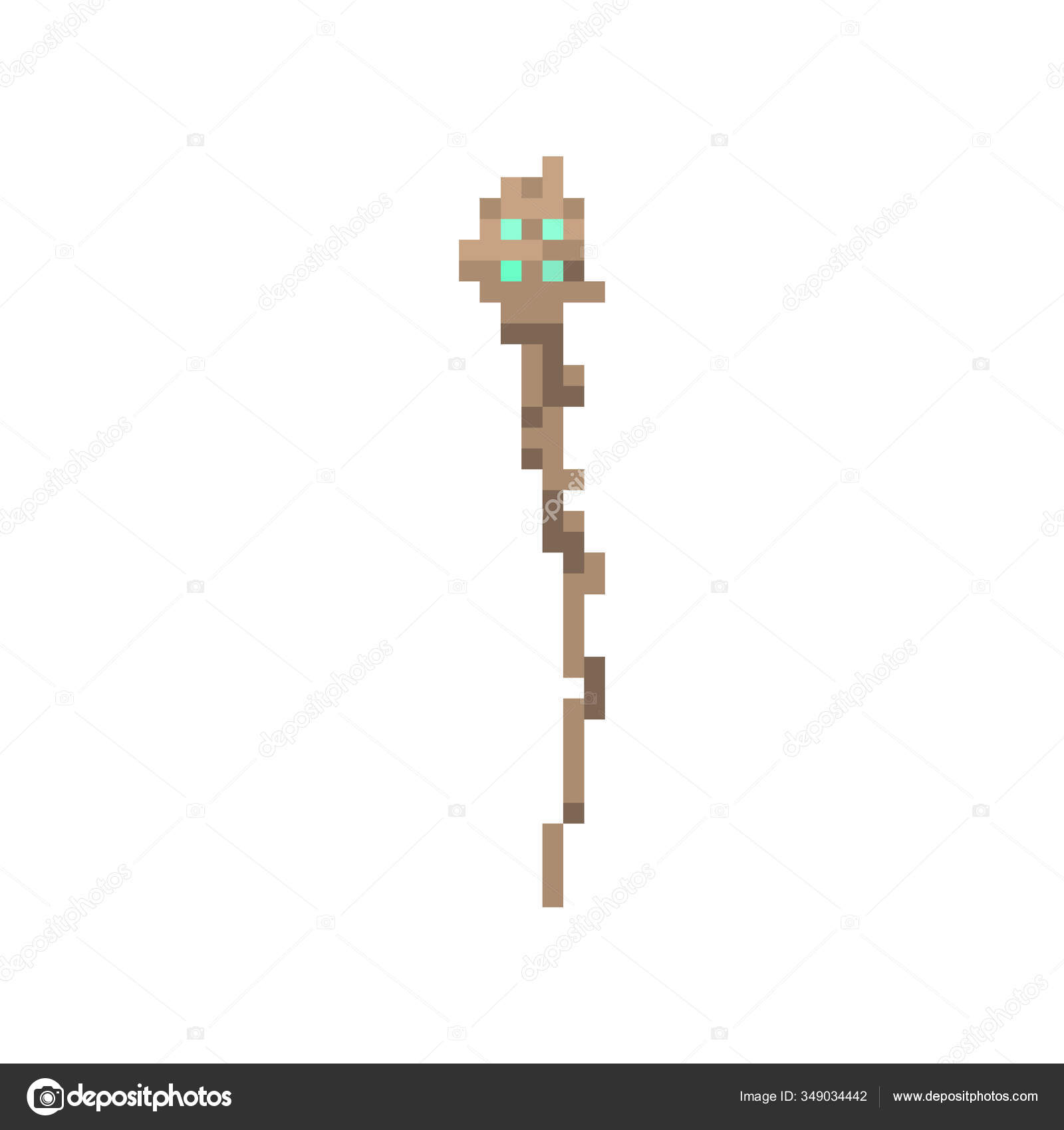 Pixel Mage Staff Games Websites Stock Vector Image by ©EvilCake #349034442